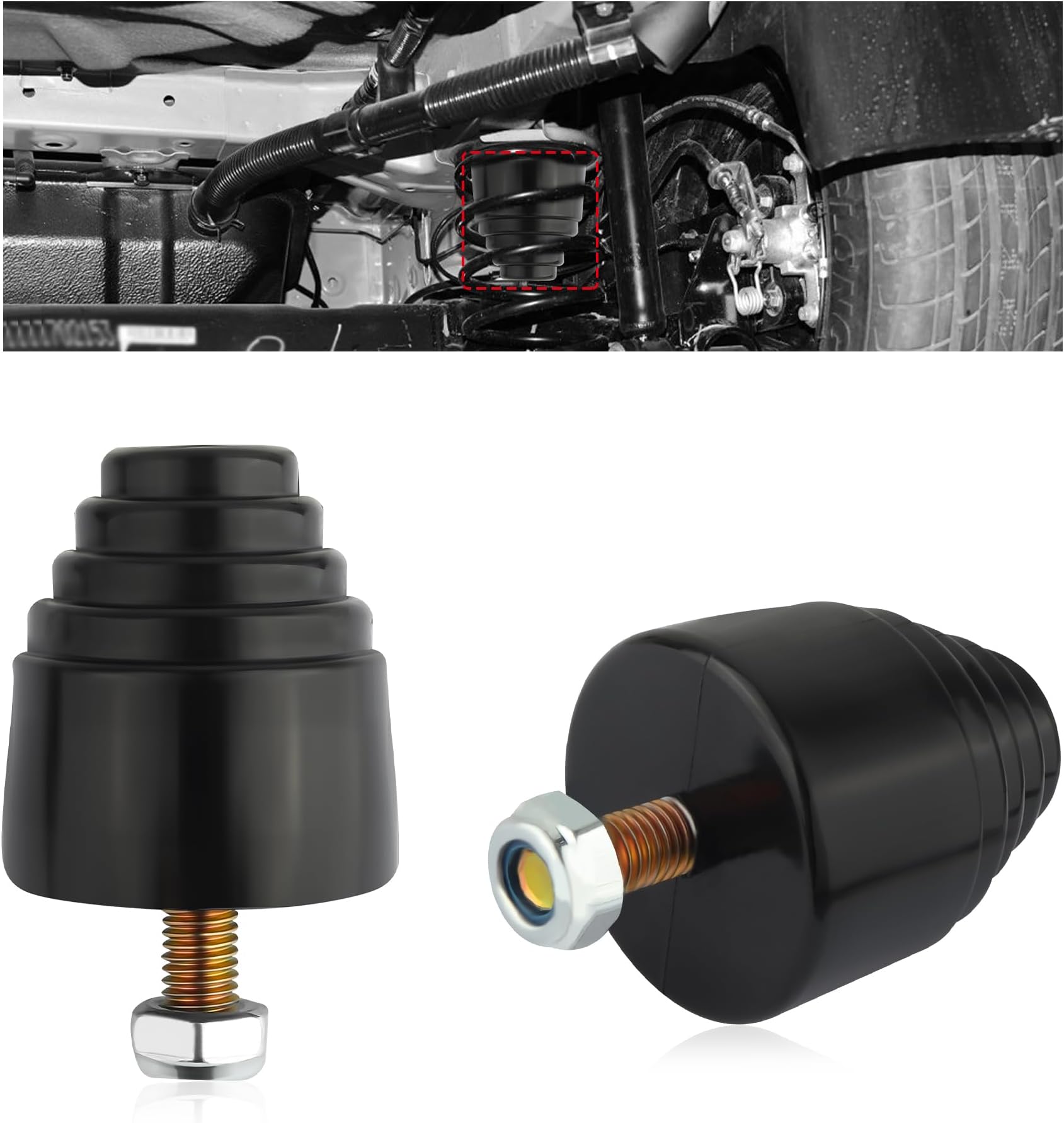 Amazon.com: 2 Pack Bump Stops Kit with Nuts,Suspension Bump Stop for ...
