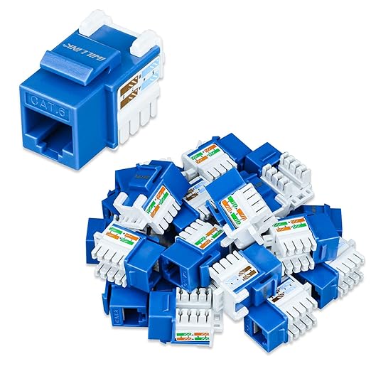 iwillink 25-Pack Cat6 Keystone Jack RJ45 Keystone Jack, 90-Degree ...
