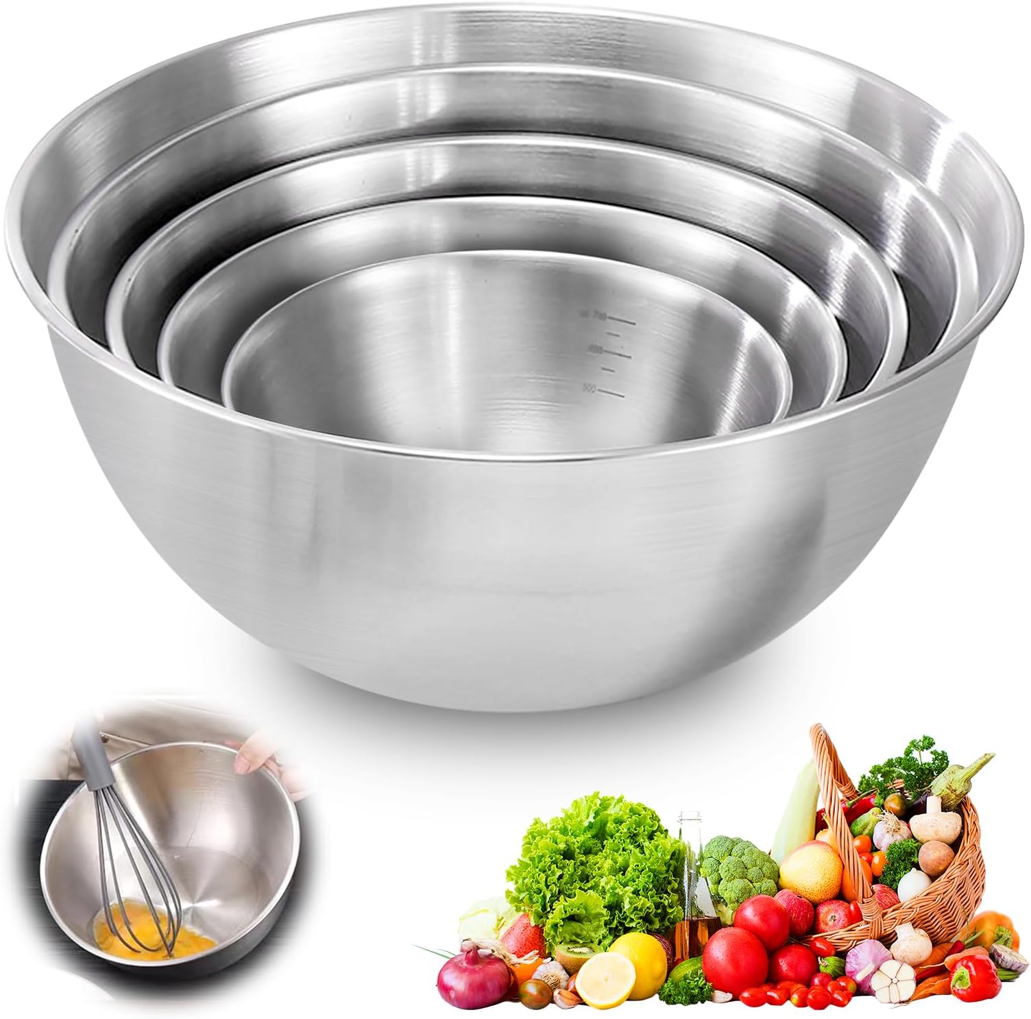 WMF Gourmet Bowl Set for Kitchen 4-Piece Stainless Steel Cromargan ...