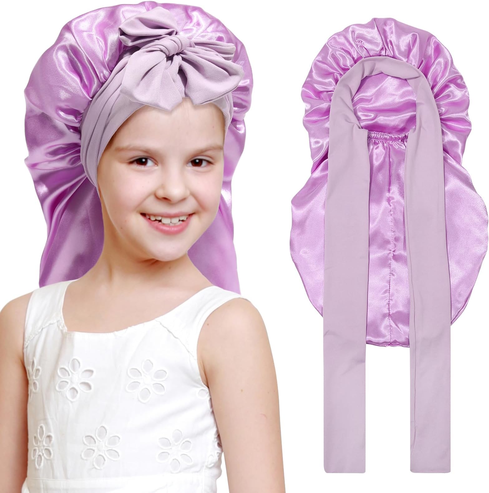 Amazon.com : Kids Bonnets for Girls Sleeping Bonnets for Kids Curly ...