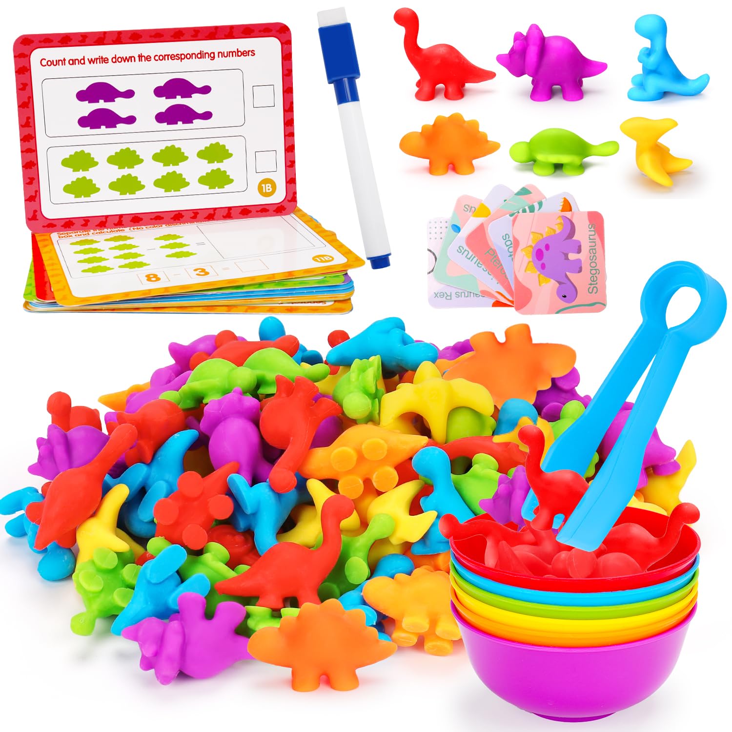 Snapklik.com : Counting Dinosaurs Toys Matching Games For Kids