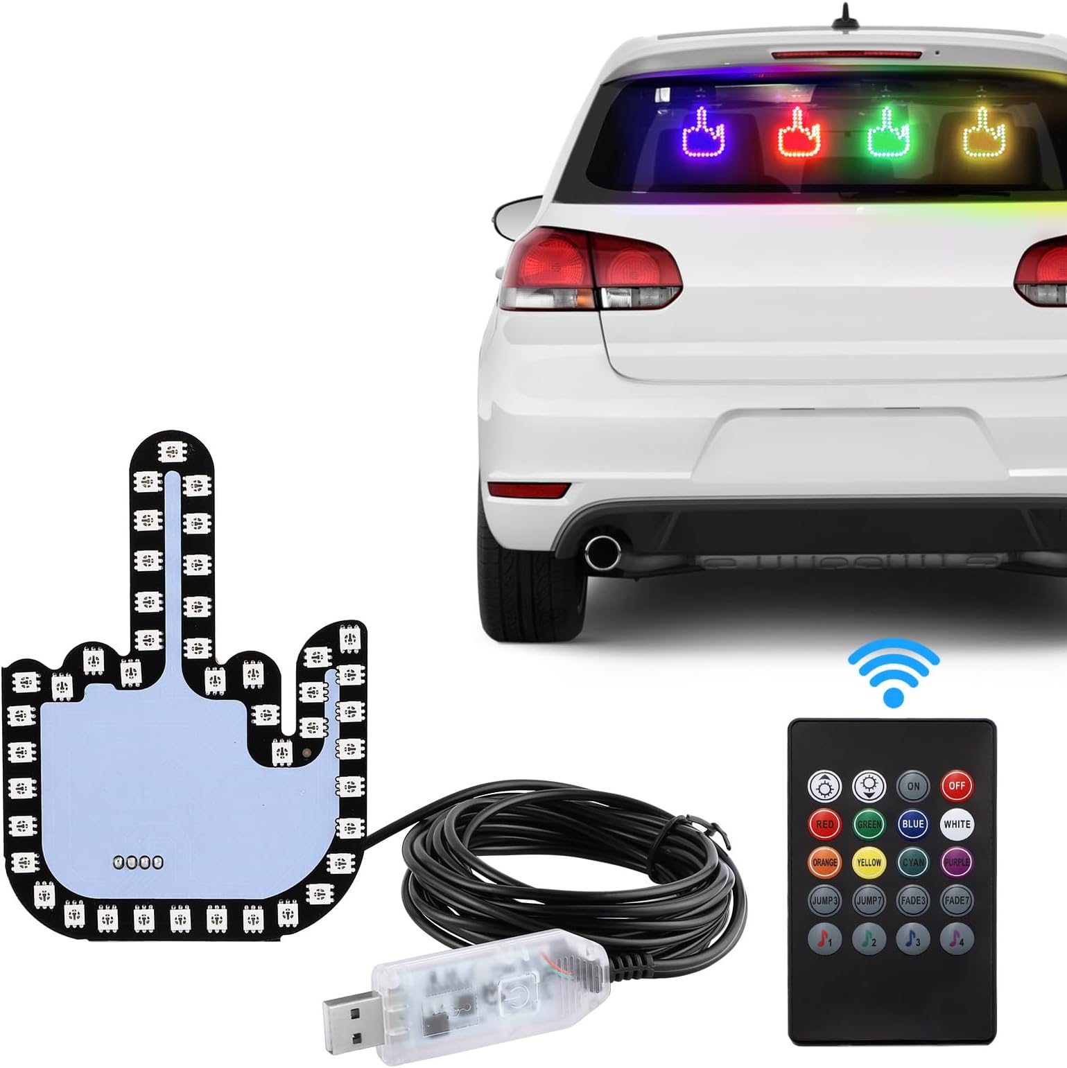 Amazon.com: 1797 Middle Finger Car Light with Remote Finger Flicker ...