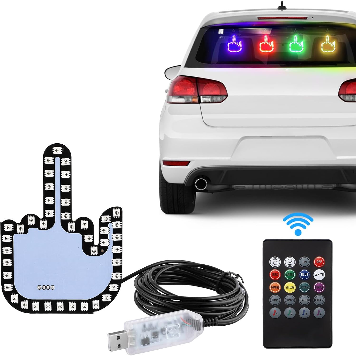 Amazon.com: 1797 Middle Finger Car Light with Remote Finger Flicker ...