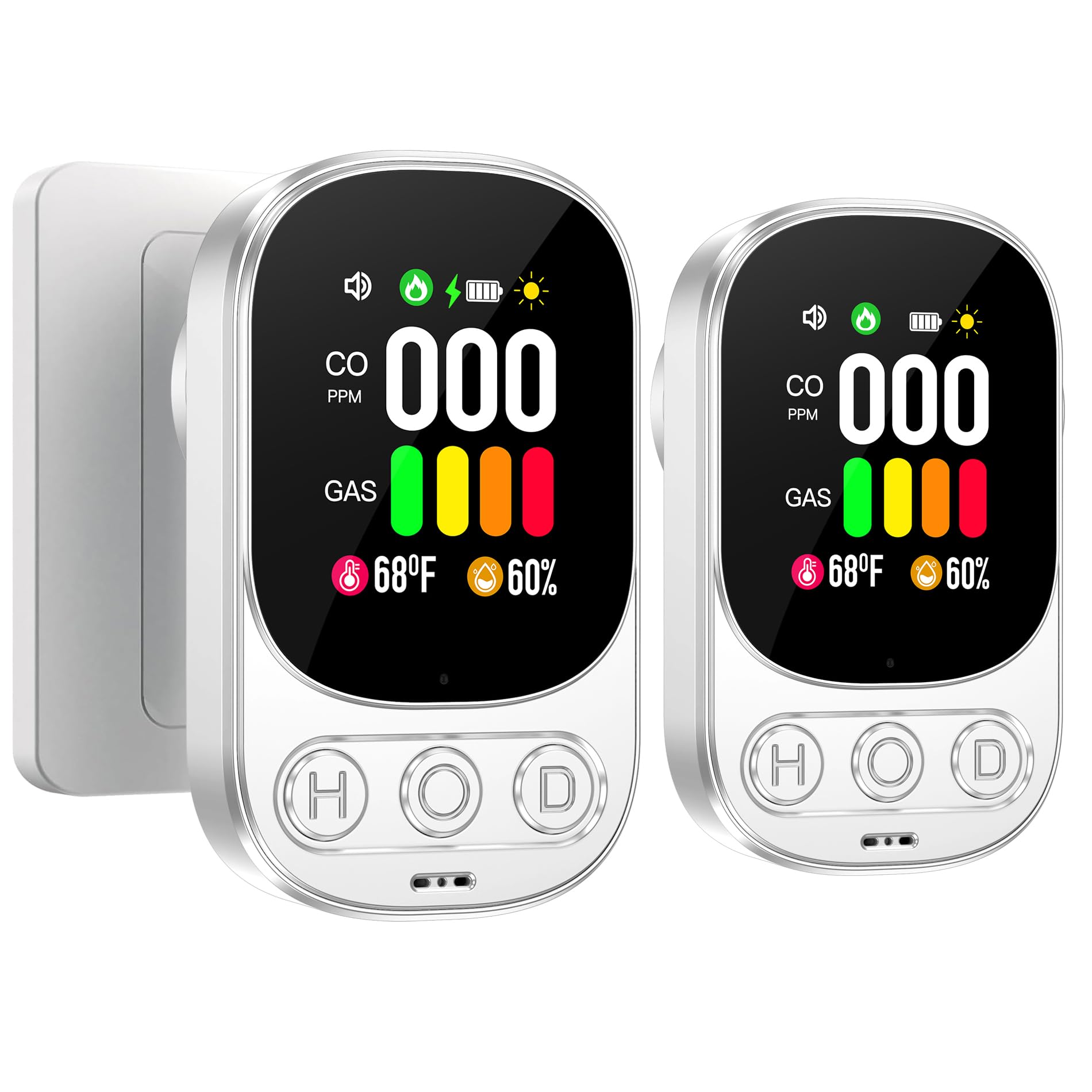 HAKINAKU 2-Pack 4in1 Plug in Carbon Monoxide Detector & Natural Gas ...