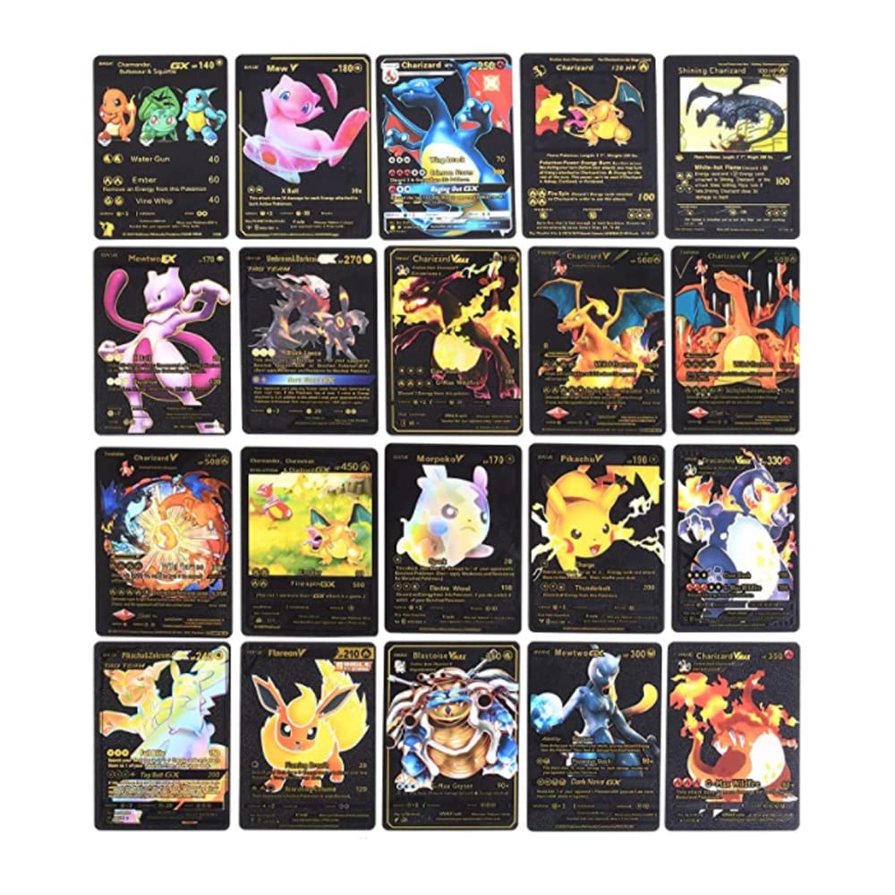 Buy 55PCS TCG Deck Box Gold Foil Card Assorted Cards Vmax Rare GX ...