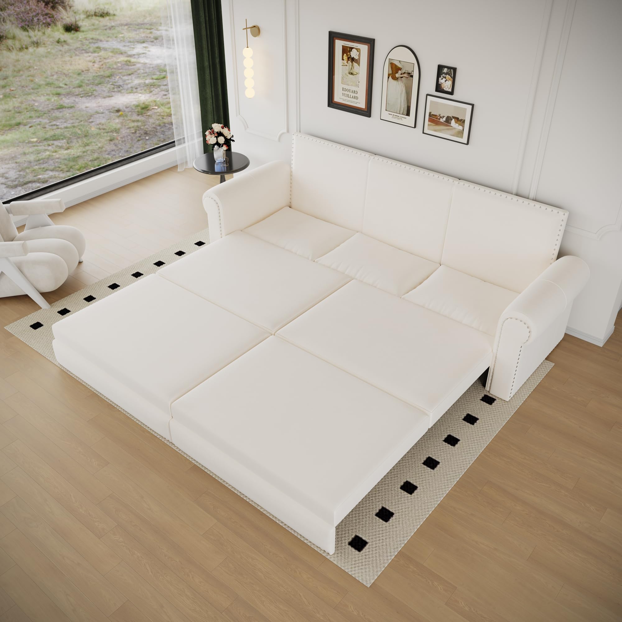 Amazon.com: LuxyHoom 93.7" King Size Sleeper Sofa Bed, Pull Out Sofa ...