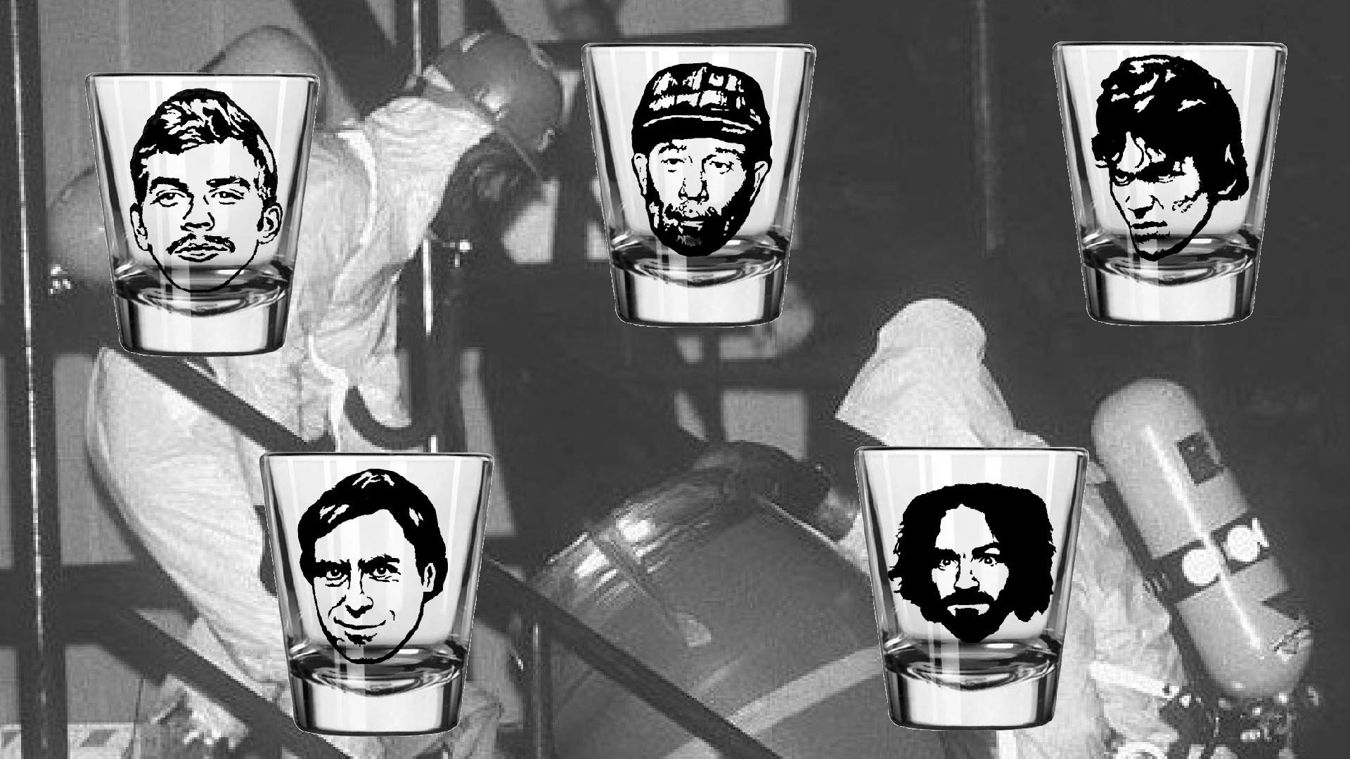 Buy 5 Set of Serial Killer Glasses Bundy Manson Ramirez Gein Dahmer ...