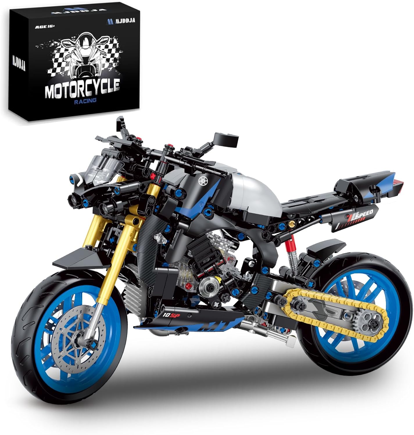 Amazon.com: MJDDJA 1:8 Motorcycle Building Set for Adults, Building ...