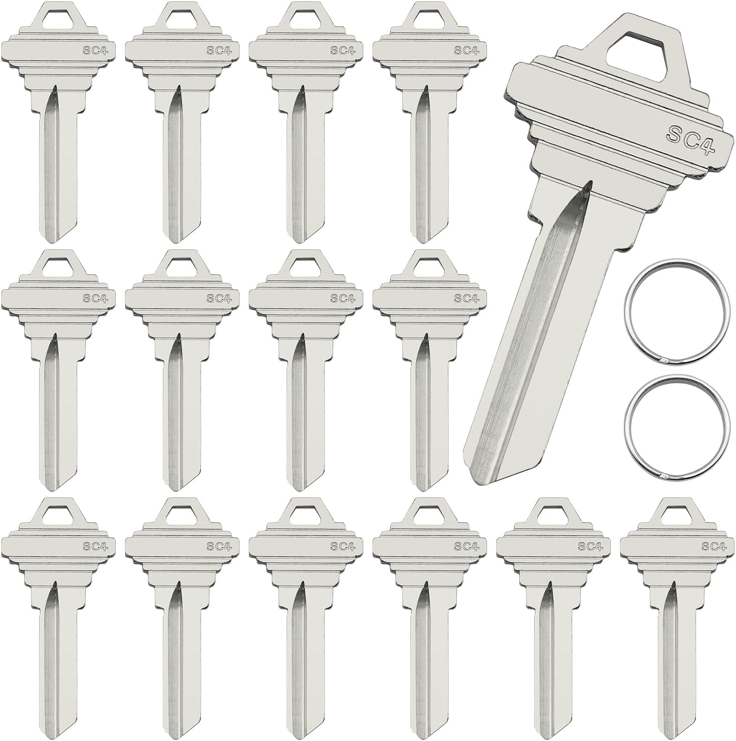AYWFEY SC4 (6SH1) Blank Key Blanks, Pack of 15 Premium Brass Uncut ...