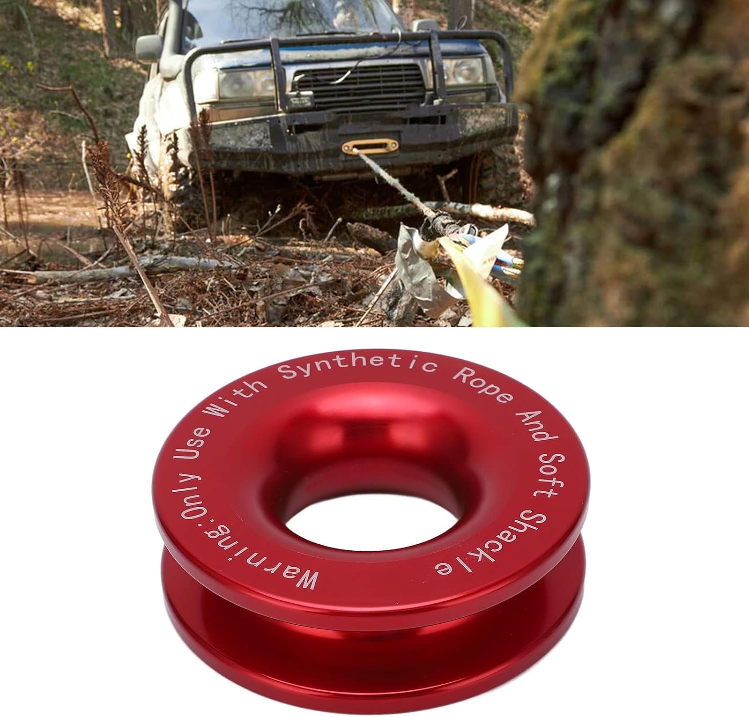 Amazon.com: Obstacle Car Towing Rope Winch Snatch Pulley Towing Ring ...