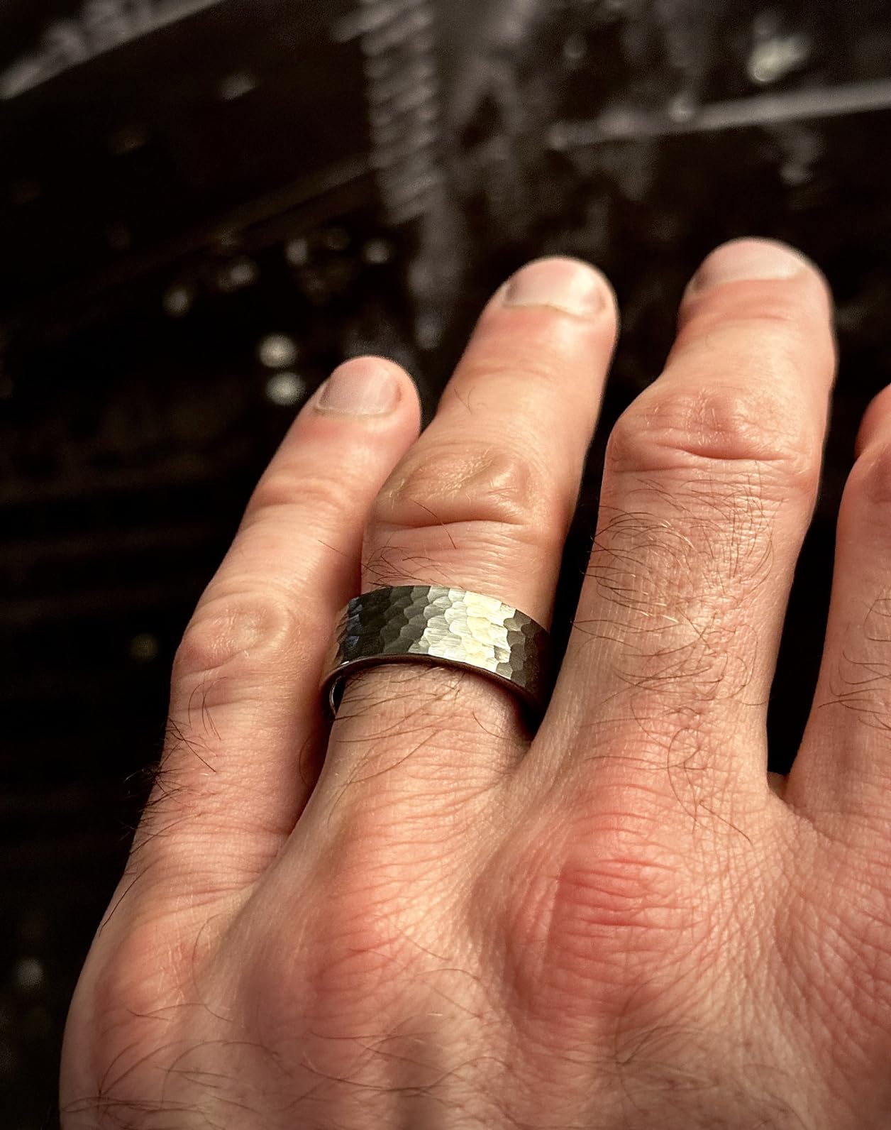 TUTISS 6mm 8mm Silver/Black/Gunmetal/Gold/Rose Gold Hammered Tungsten ...