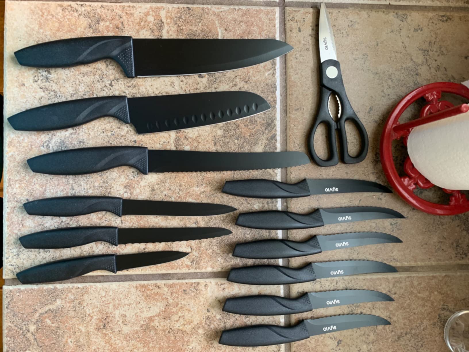$8/mo - Finance syvio Knife Sets for Kitchen with Block and Utensil ...