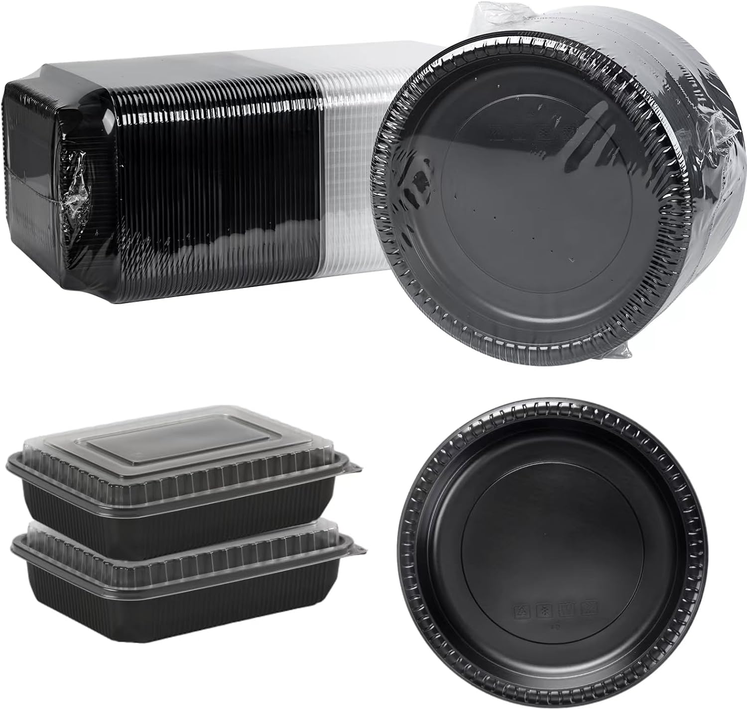 Amazon.com: FRESHPAK Plastic Food Containers 40 Pack 1 Compartment and ...