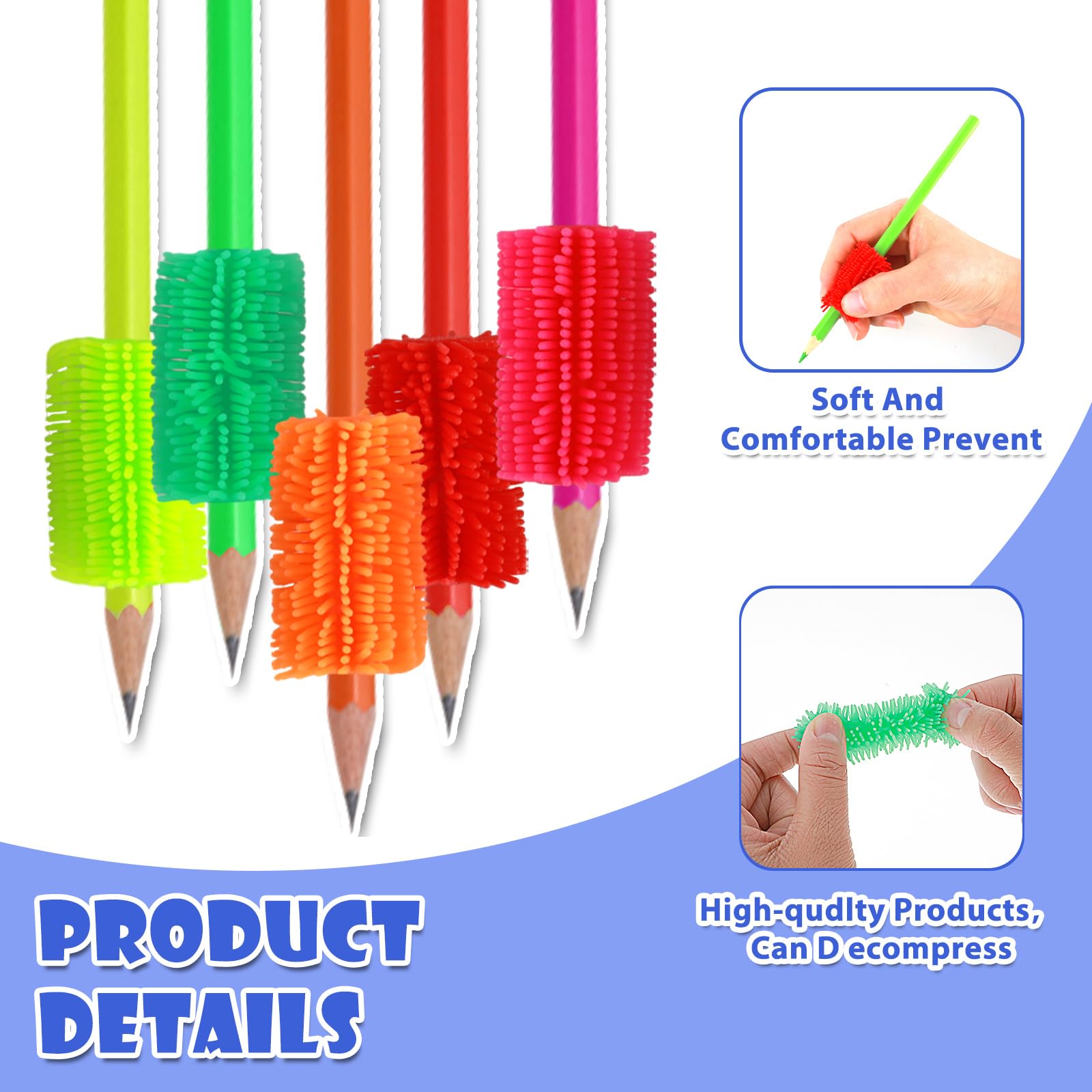 Snapklik.com : Reusable Squishy Grips For Pencils Handwriting, 25pcs ...