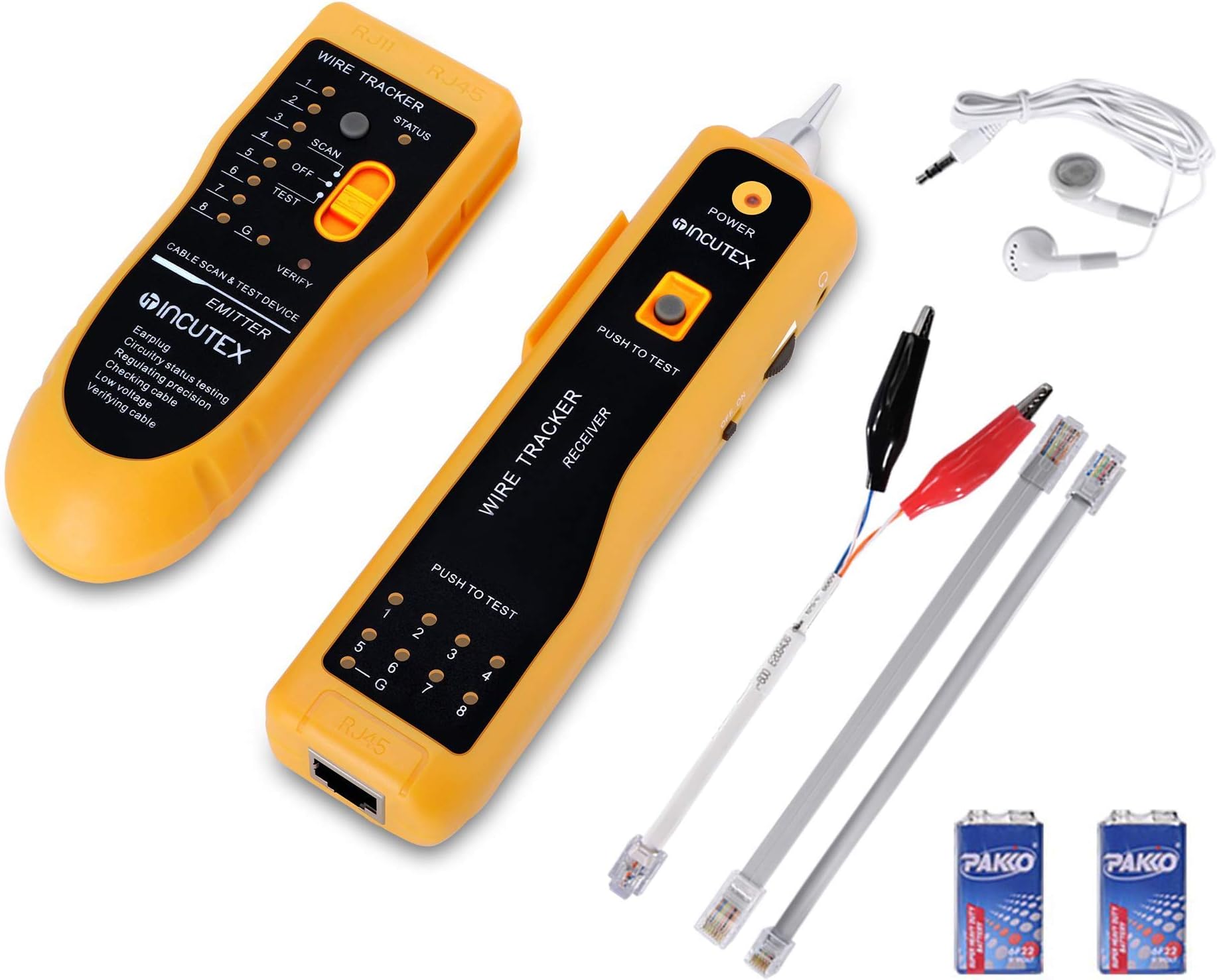 Incutex Netzwerk-Kabel-Tester, RJ45 und RJ11, testet open/short ...