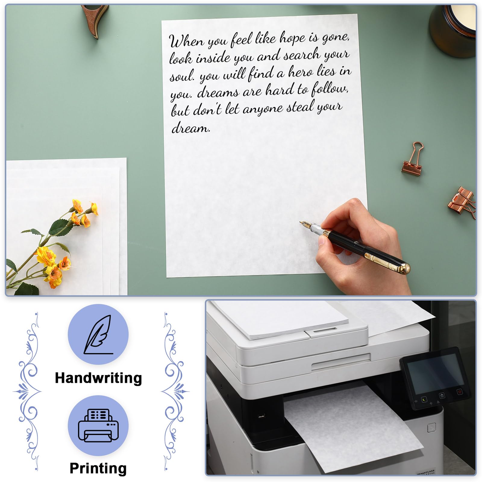 Snapklik.com : Epakh 200 Sheets Old Age Parchment Paper 8.5 X 11 Inch ...