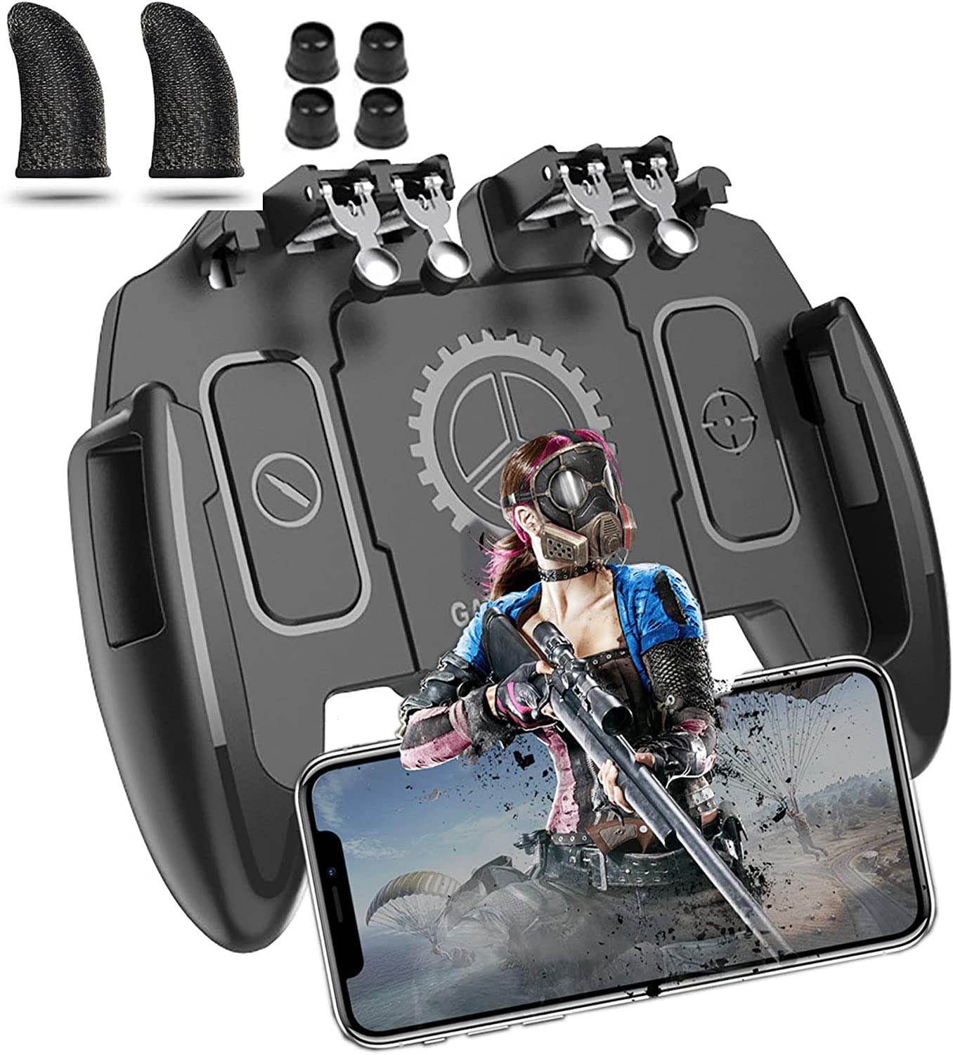 Amazon.com: ZOMTOP Mobile Gaming Controller with Cooling Fan and 4 ...
