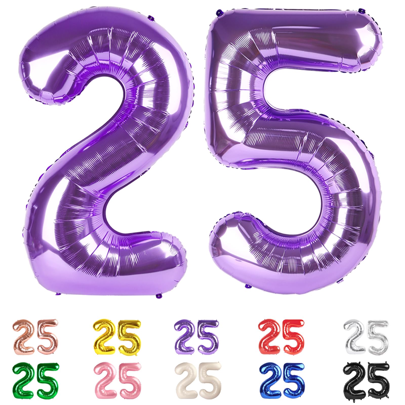 Amazon.com: 25 Balloon Numbers, 25th Birthday Decorations for Women Men ...