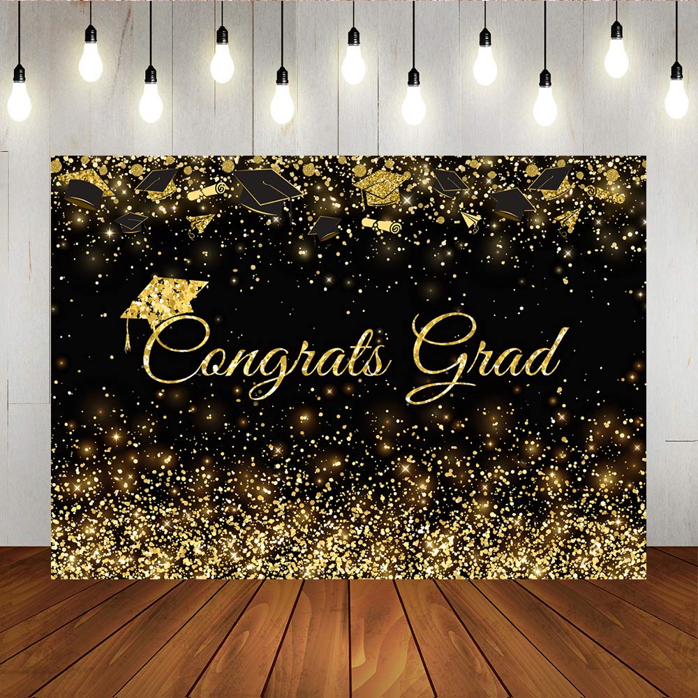 Glitter Graduation Background Gold Glamour Glitter Sparkles Graduation ...