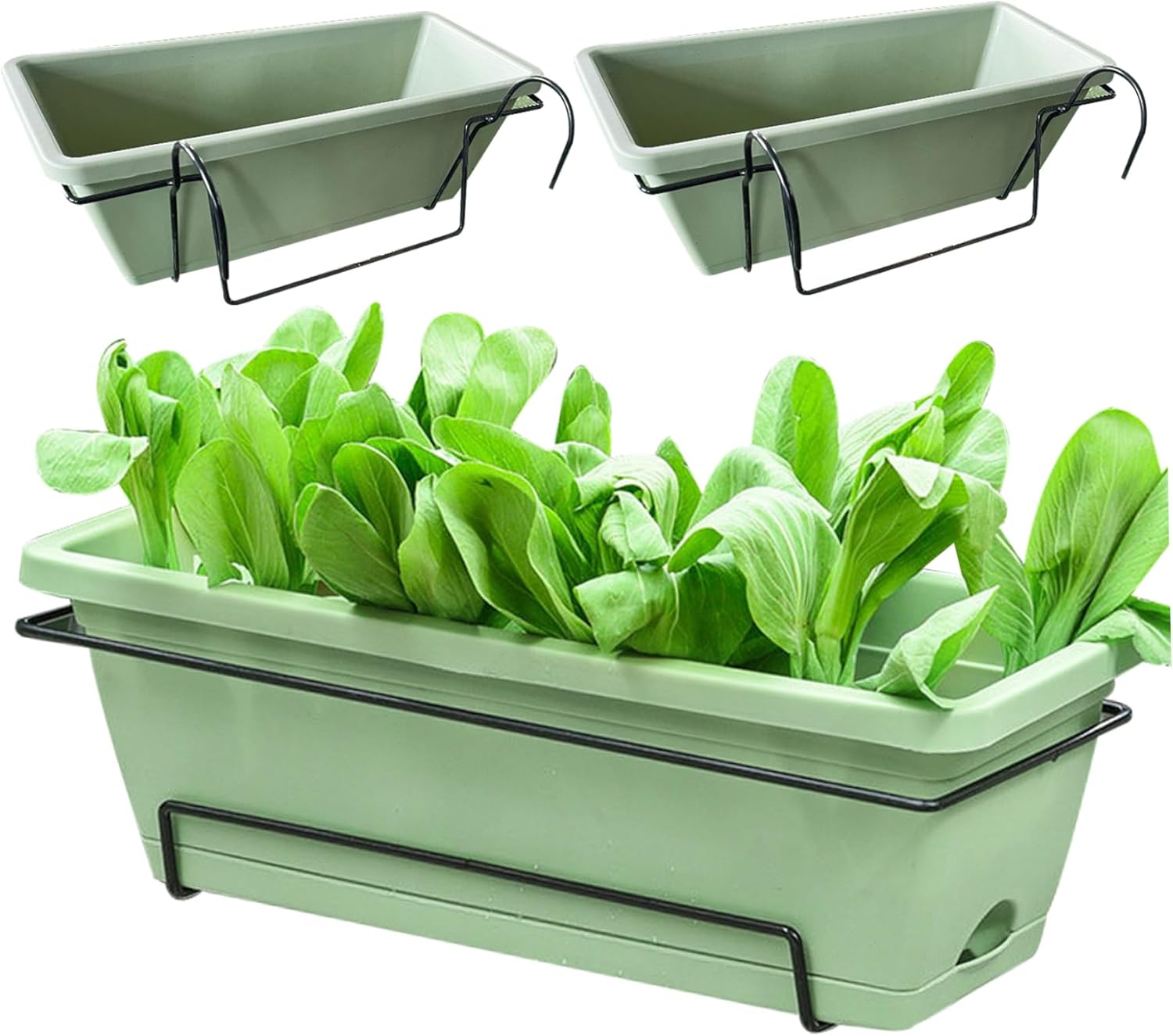 Amazon.com: Flower Boxes for Railings Railing Planter Box, 3PCS 17 Inch ...
