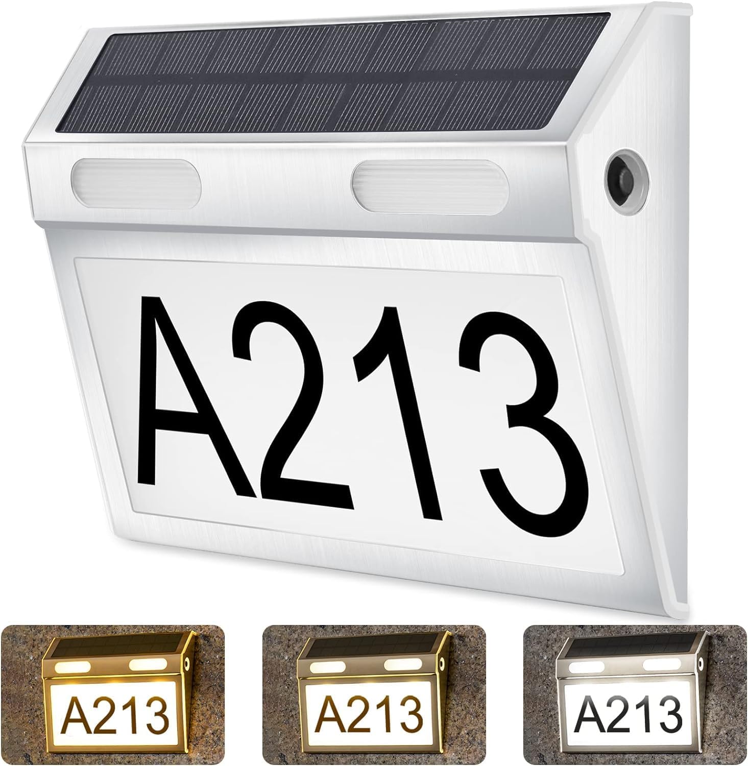 UgyDuky Solar LED Address Plaque Modern Lighted Address Numbers Solar ...