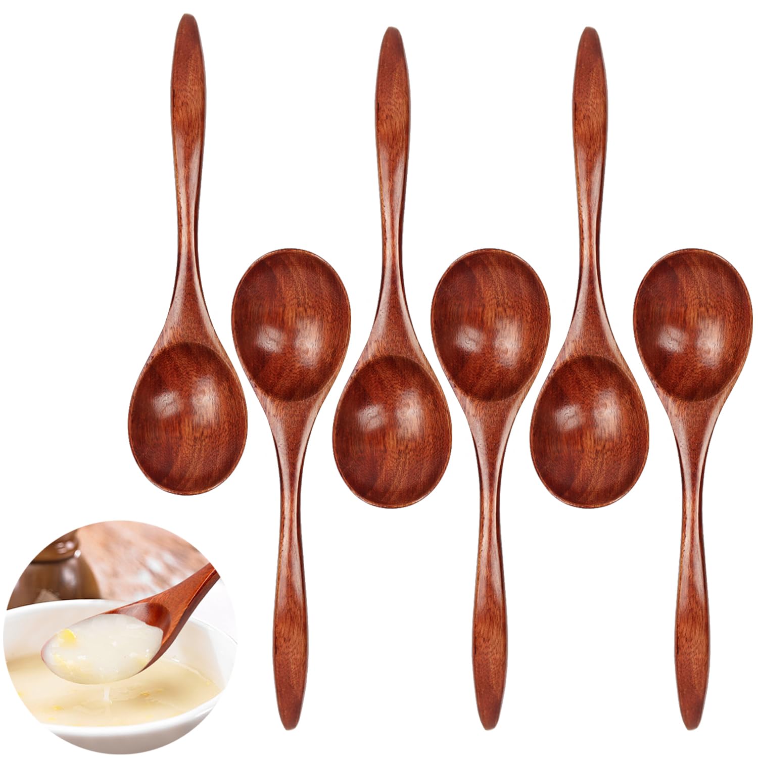 Amazon.com: 6 PCS Wooden Spoons for Honey, 6.7 inch Small Wooden Spoons ...