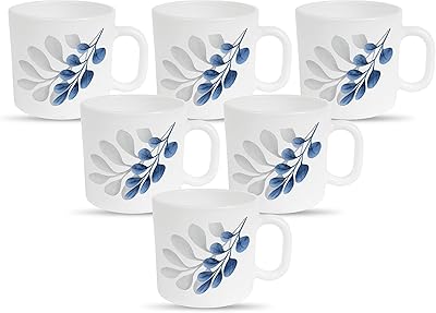 Buy La Opala Diva, Opal Glass Coffee Mug Set Barrel Regular 6 Pcs ...