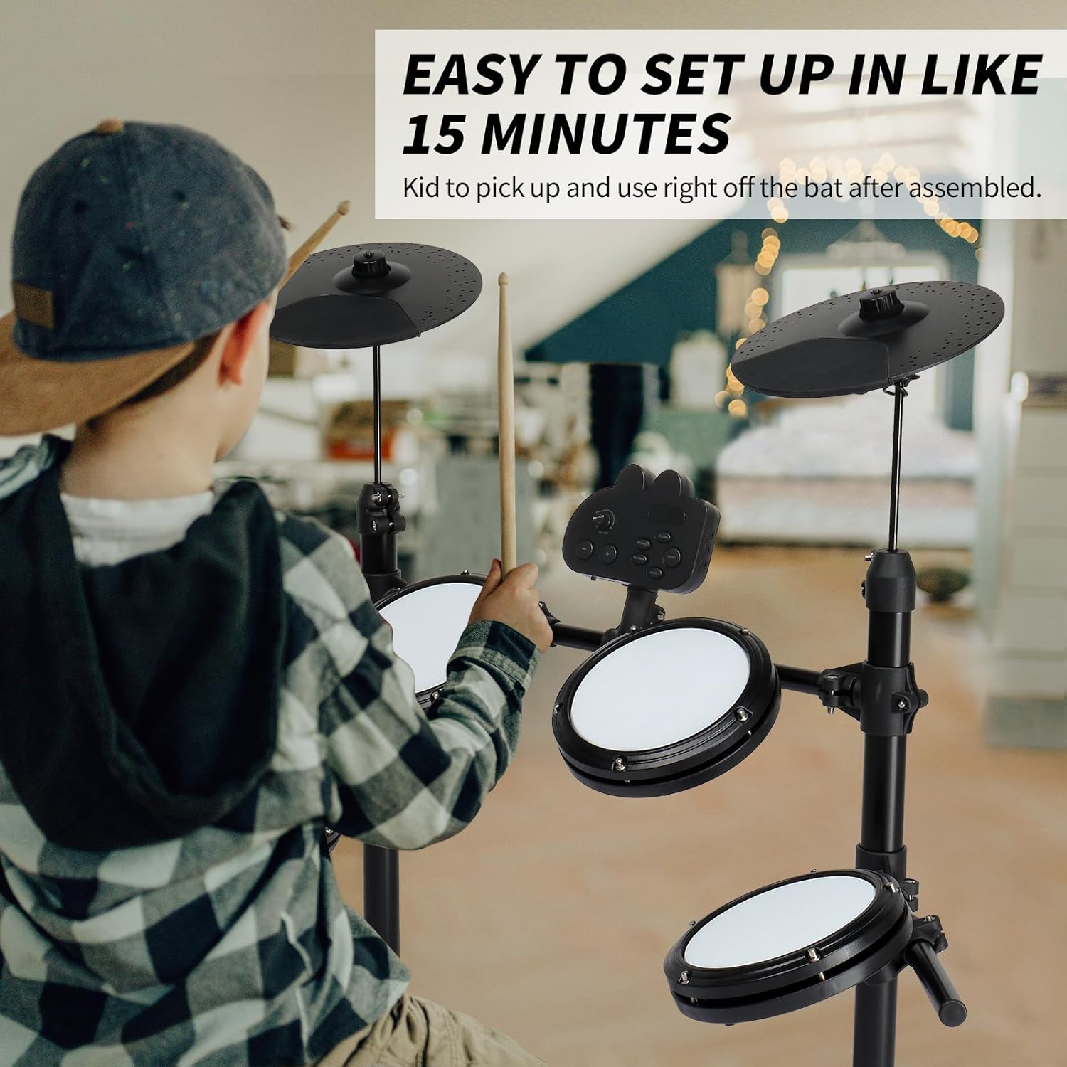 Ktaxon Electric Drum Set, Electronic Drum Set with Mesh Drum, Cymbals ...