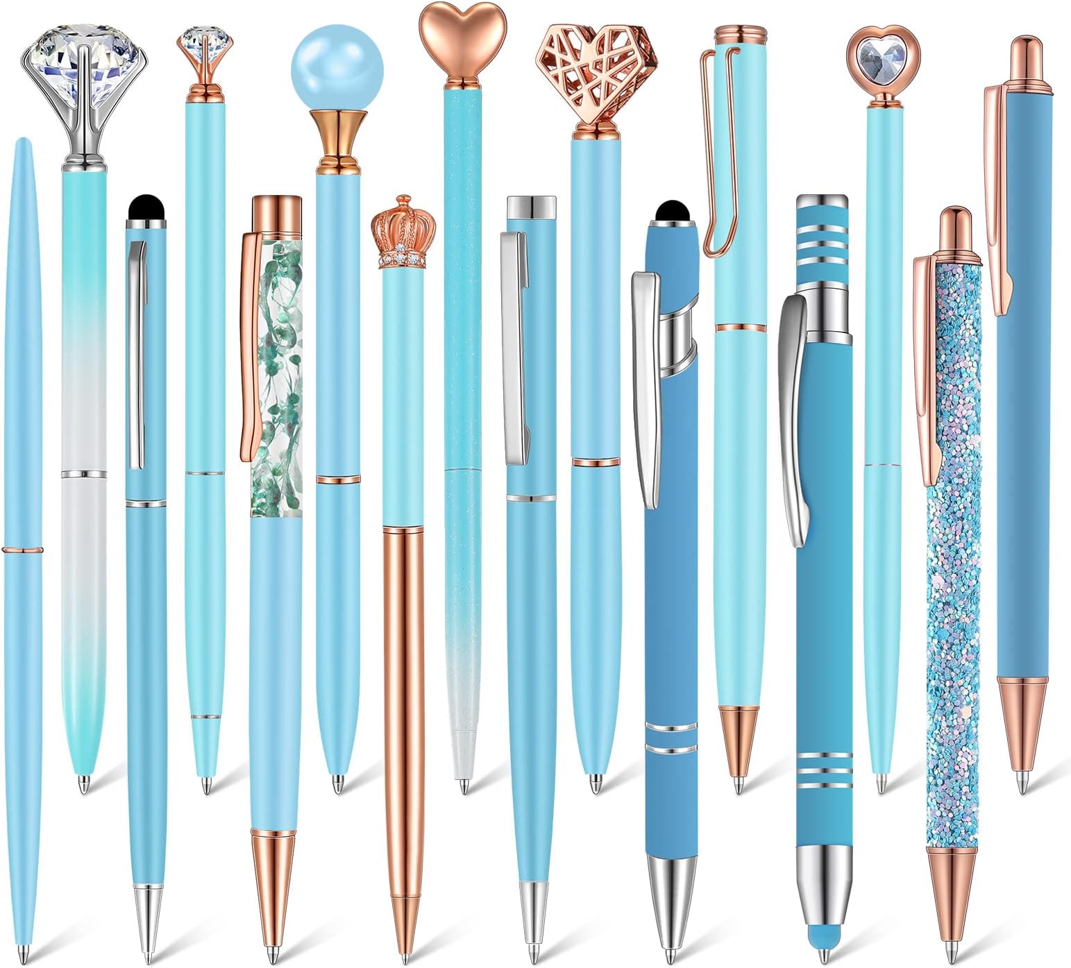 Amazon.com: 16 Pieces Crystal Diamond Fancy Pens for Kids Women Metal ...