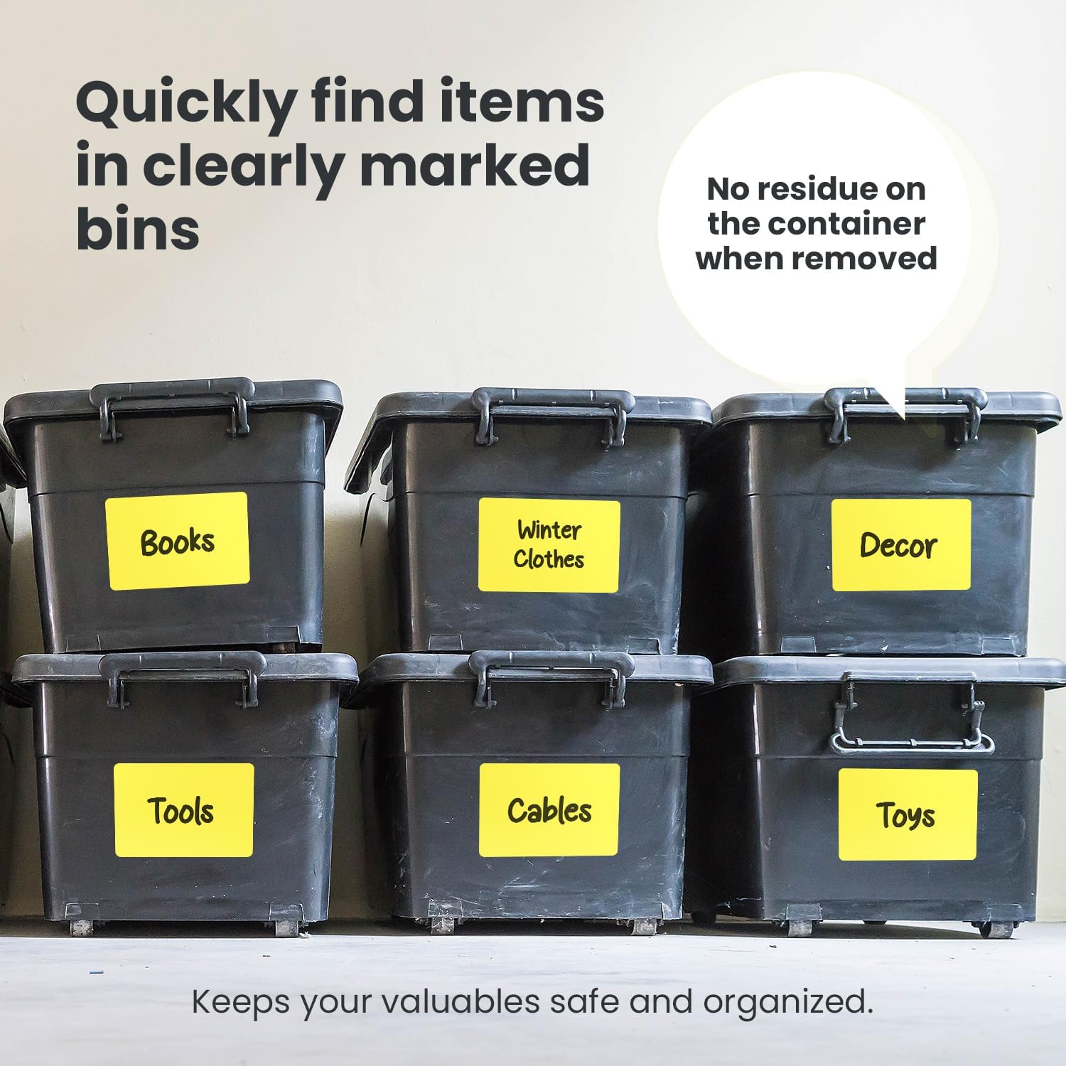 MESS Etiquetas grandes para contenedores de almacenamiento (50 ...