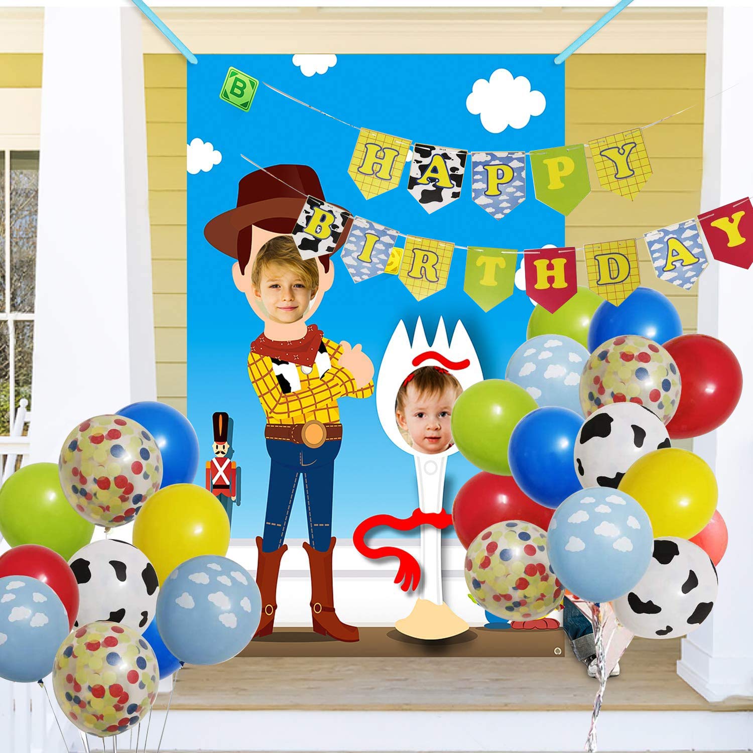 LLH Toy Story Happy Birthday Banner Decorations Kit, Kids Birthday ...