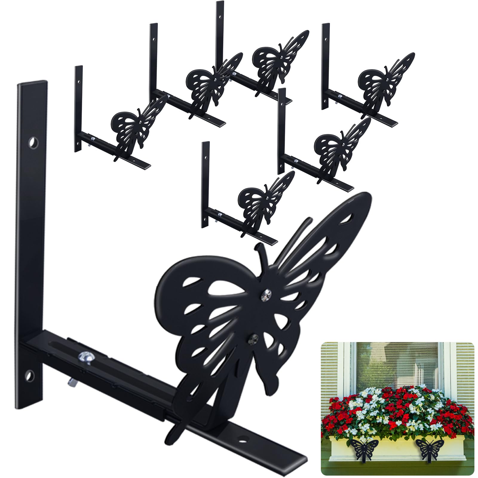 Amazon.com: HLC Window Box Brackets 6 Pack, Flower Planter Box Brackets ...