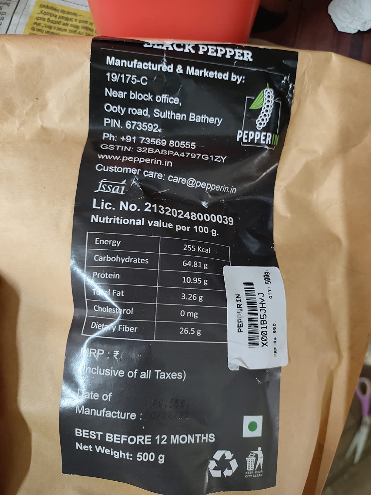Pepperin® Black Peppercorns (Whole) Extra Bold | 100% Natural Sabut ...