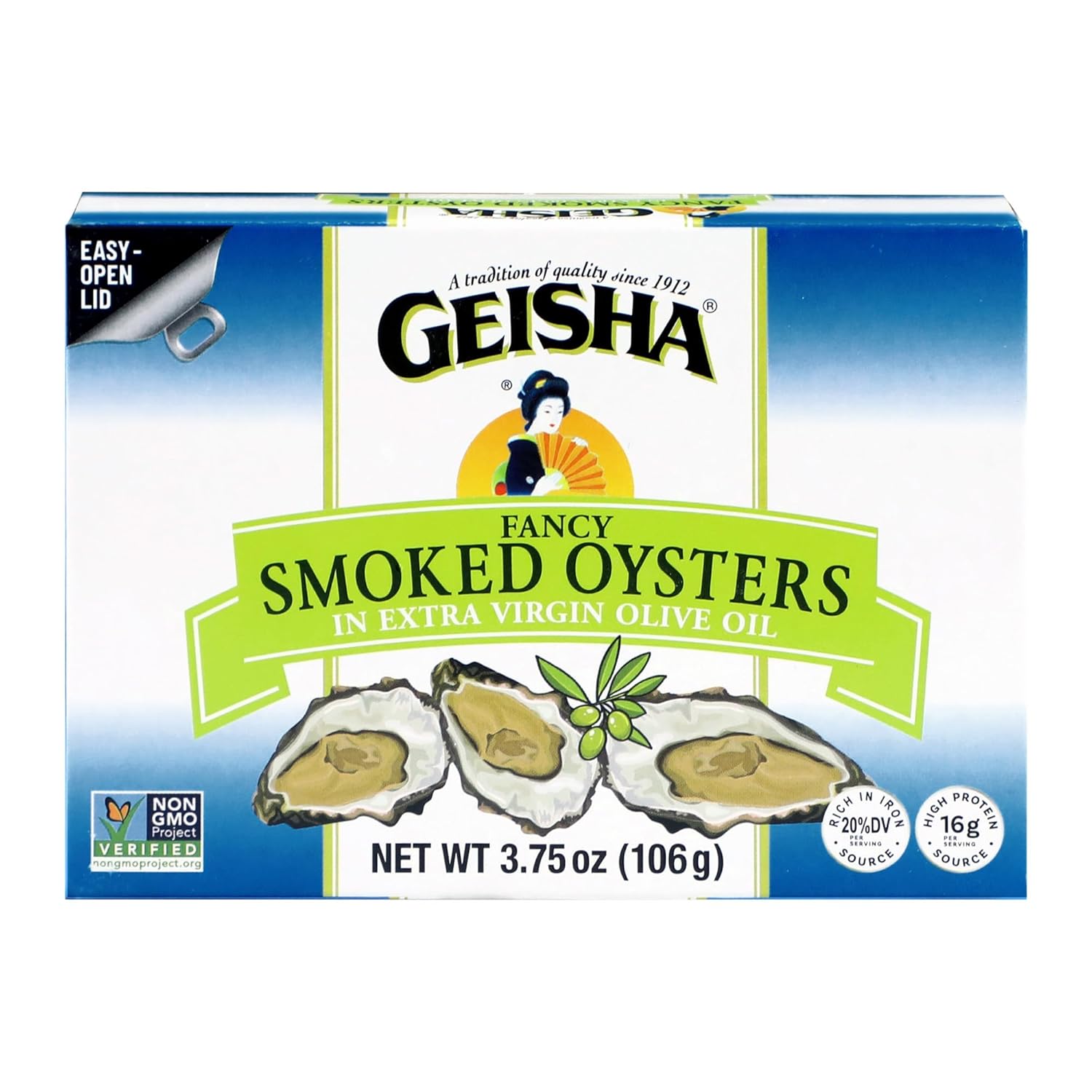 Amazon.com: GEISHA Smoked Oysters in Extra Virgin Olive Oil 3.75oz(Pack ...
