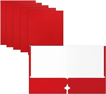 Amazon.com : Two Pocket Portfolio Folders, 50-Pack, RED, Letter Size ...