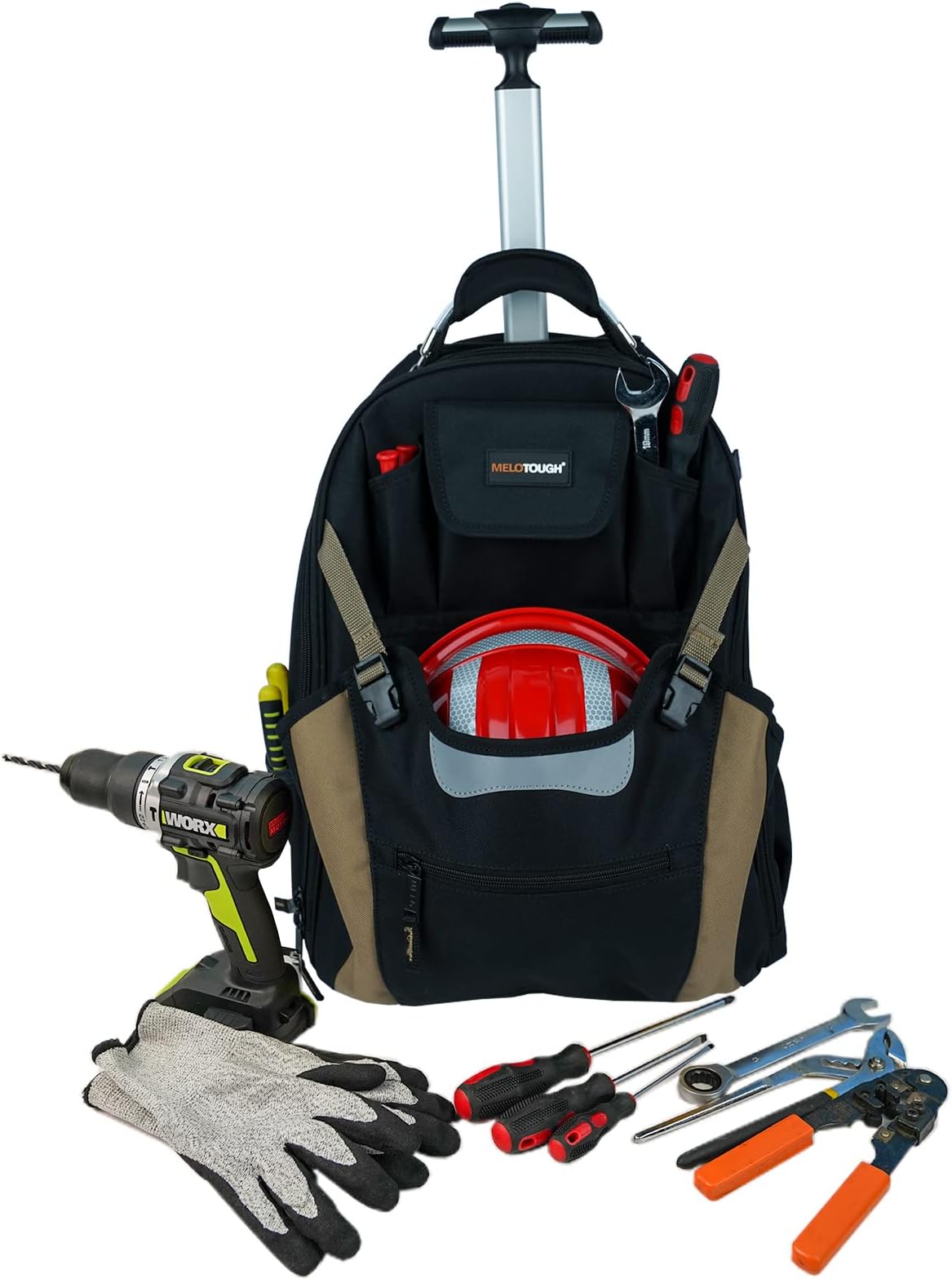 Tool Backpack with 2 Small Tool Bags - LOKASS Backpack Tool Bag Heavy ...