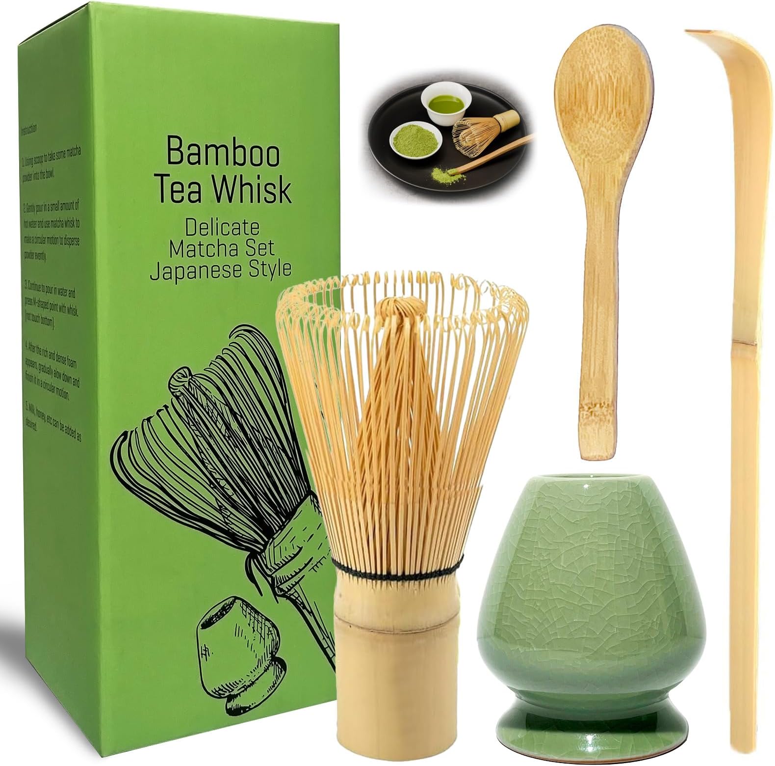 Amazon.de: Luziyun 4 StüCk Matcha Besen Matcha Set Macha Tea Set, Whisk ...