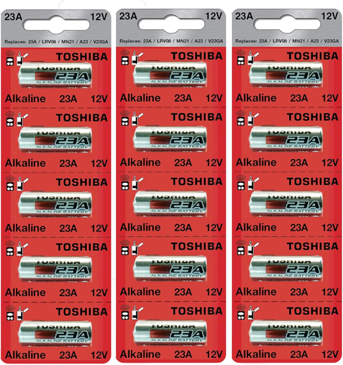 Toshiba Lot de 3 Piles alcalines A23 12 V : Amazon.fr: High-Tech