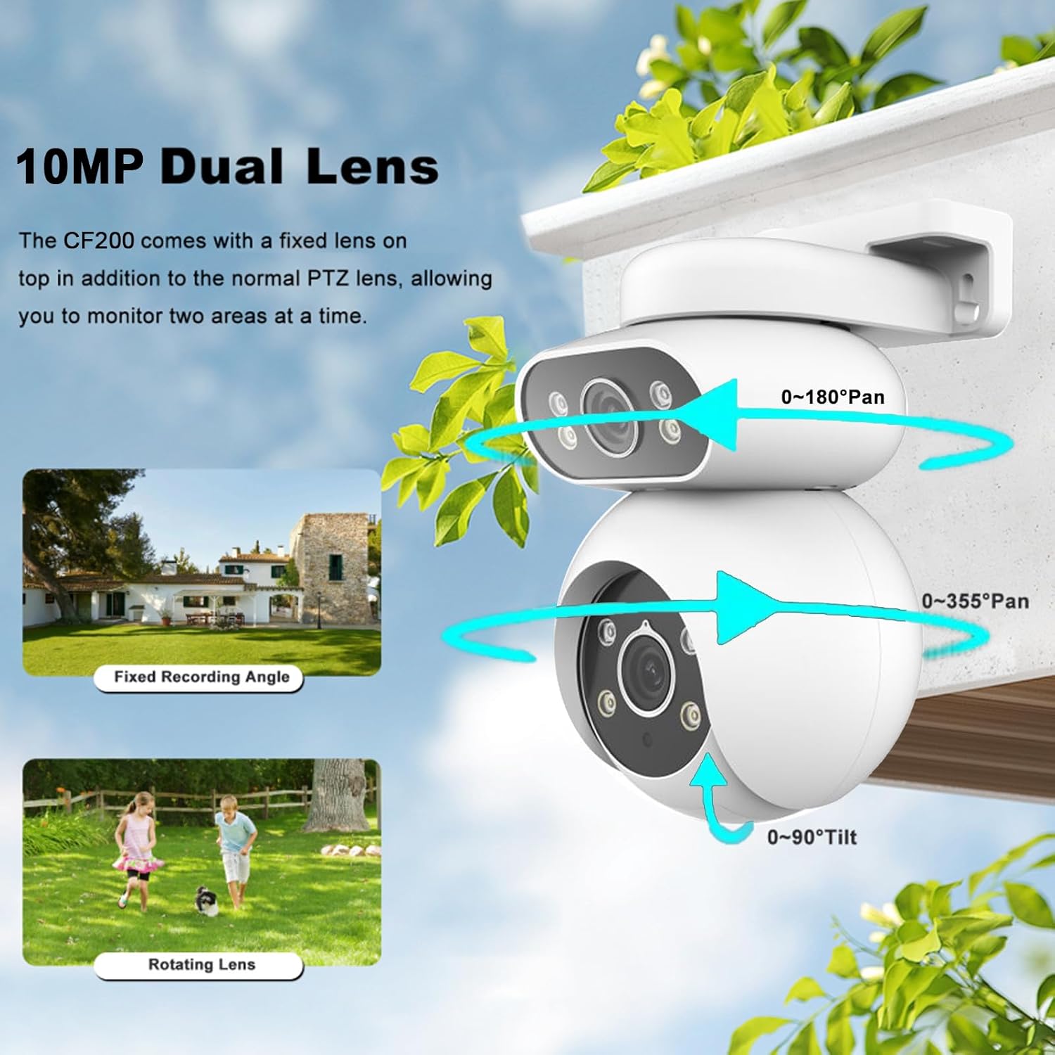 Closeli CF200 10MP Dual Lens Outdoor Security WiFi Camera User Manual