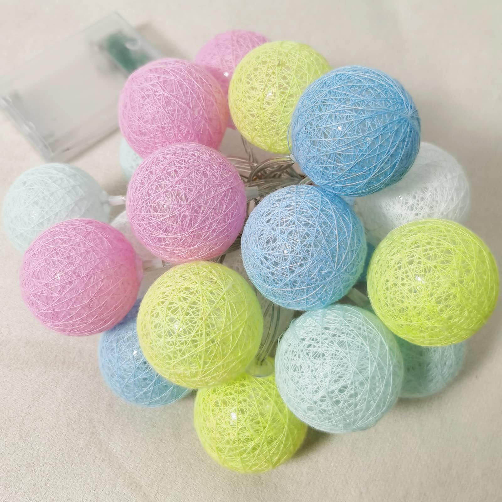 Amazon.com: TTLOJ 20 LED Ball String Lights, 9.8ft/3m Indoor/Outdoor ...