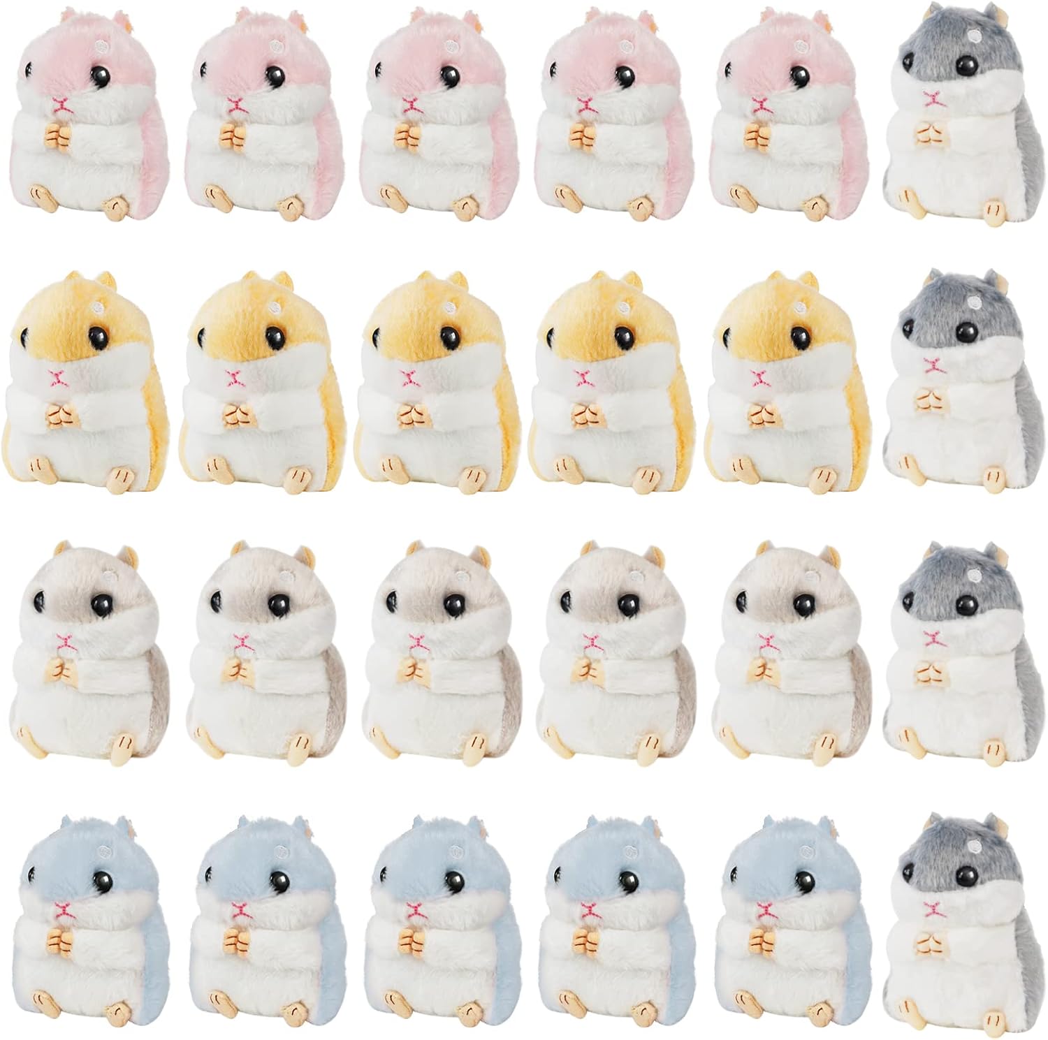 Amazon.com: 24 Pcs Hamster Stuffed Animal Bulk Plush Hamsters Small ...