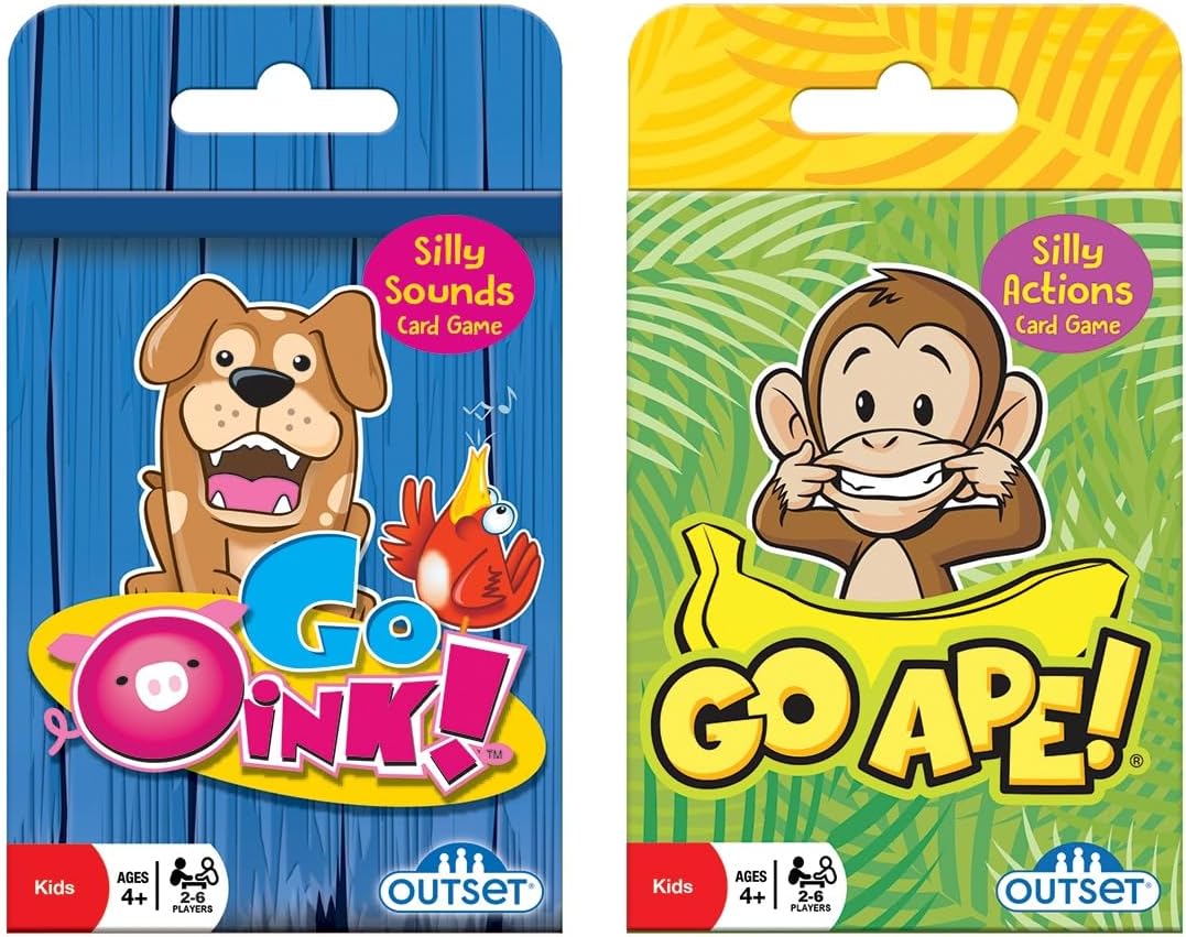 Amazon.com: Outset Media Go Oink! - Go Ape! Travel-Pack Card Games - No ...