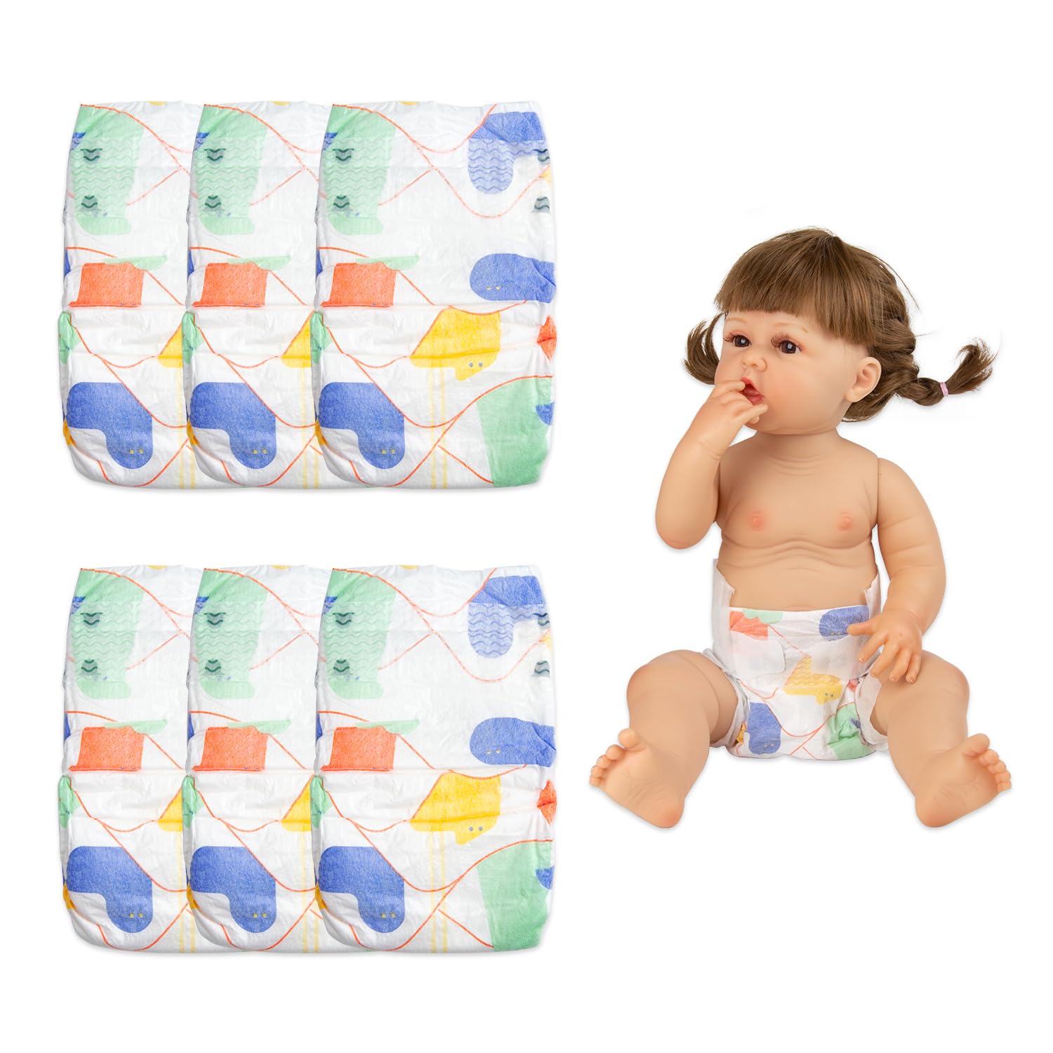 Amazon.com: Reborn Baby Dolls Diapers Pack of 6 Pieces for 17-22 inch ...