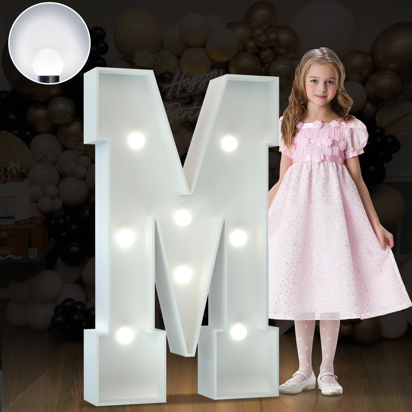 Amazon.com: imprsv 3FT Marquee Light Up Letters, Cool White Light Up ...