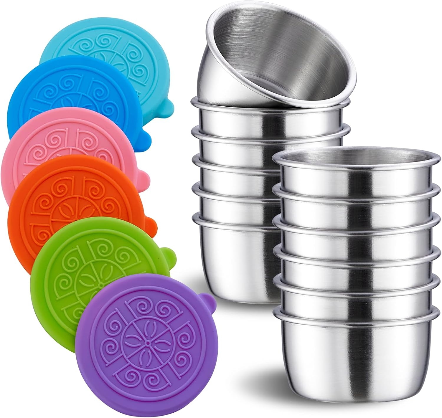 Onlycooker 12 Piece 1.6oz Small Condiment Containers with Lids, Salad ...