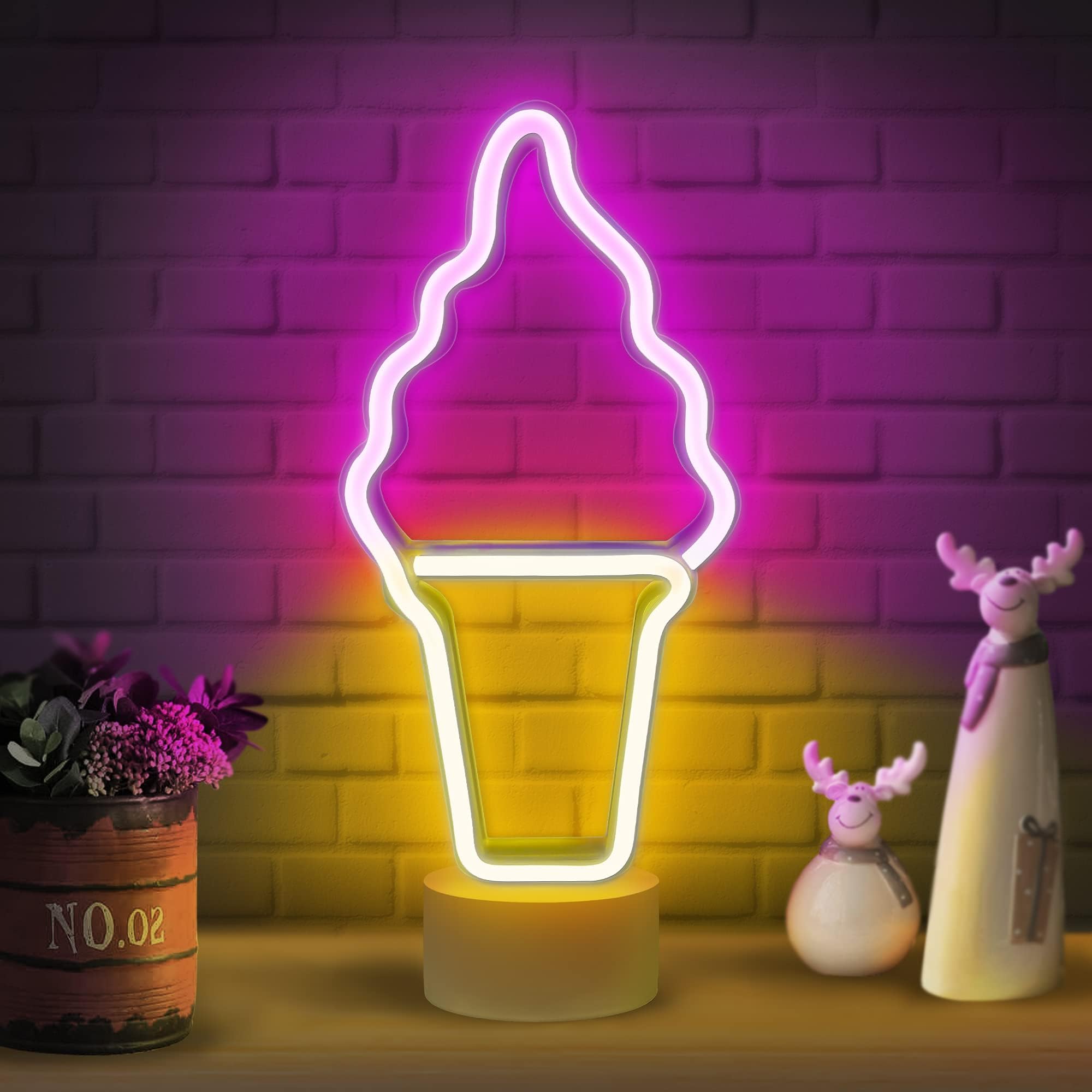 Lumoonosity Ice Cream Neon Sign - Ice Cream Neon Lights for Bedroom ...