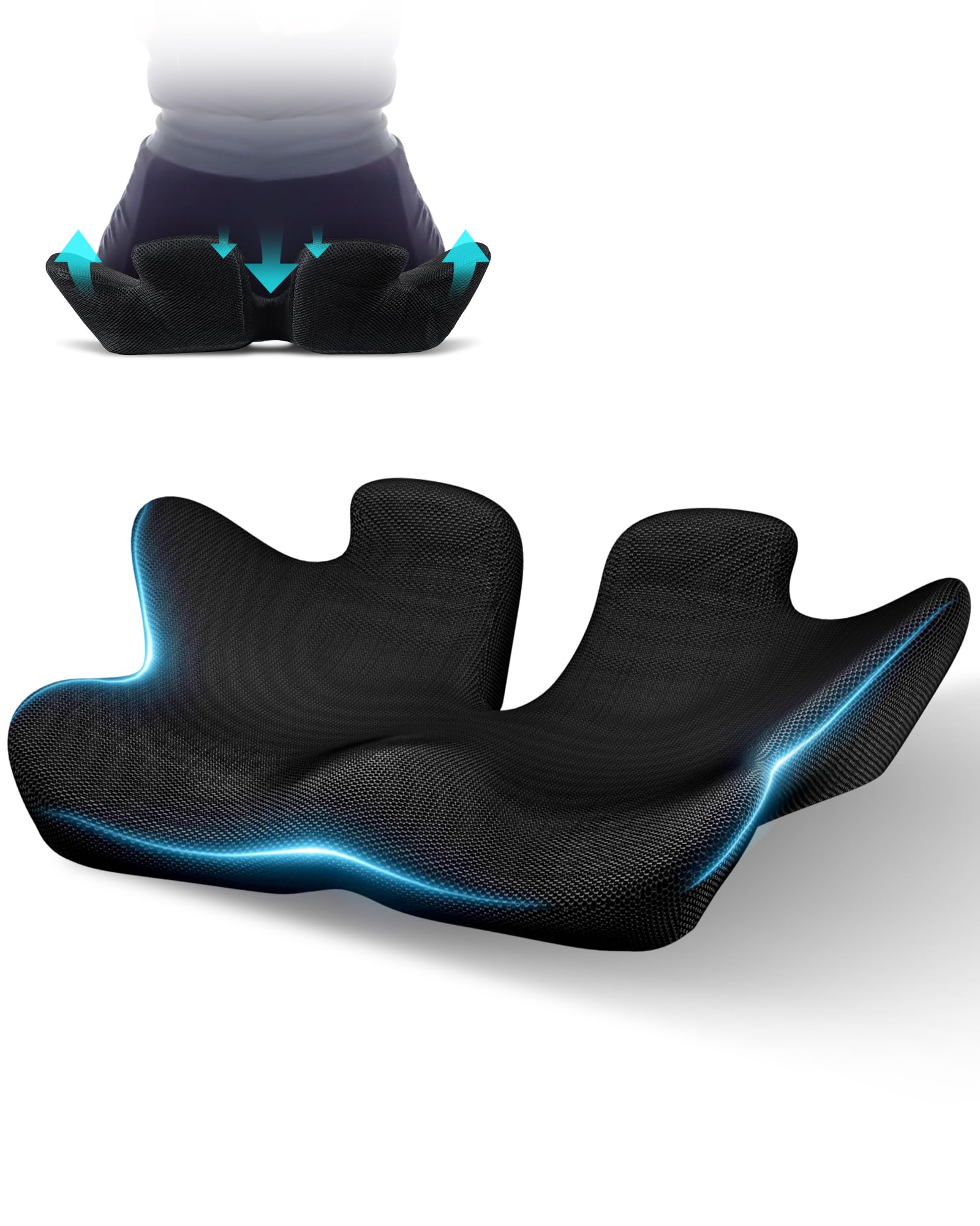 Amazon.com: WISIMMALL Extra Large Memory Foam Seat Cushion Thick for ...