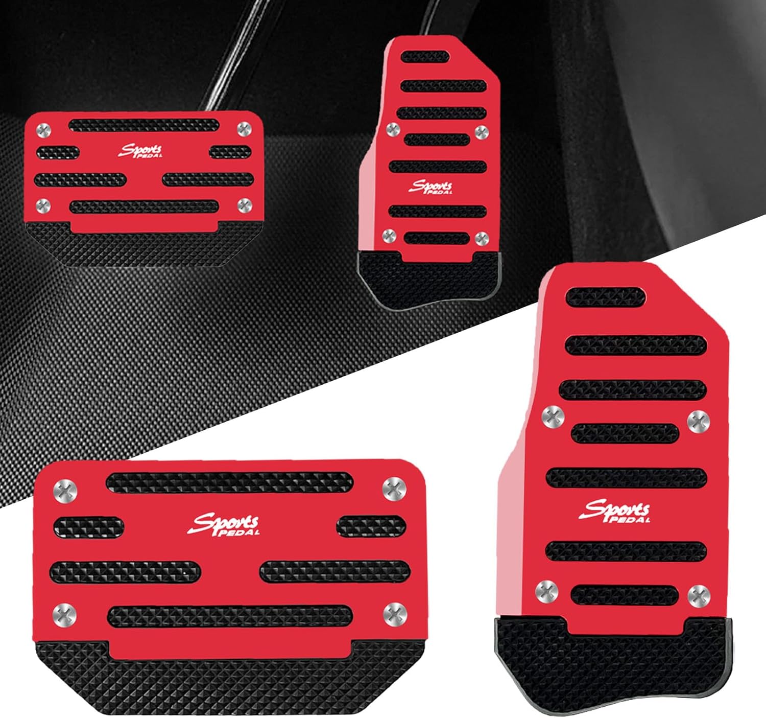 Amazon.com: qboonpt 2PCS Car Non-Slip Pedal Covers, Premium Aluminum ...