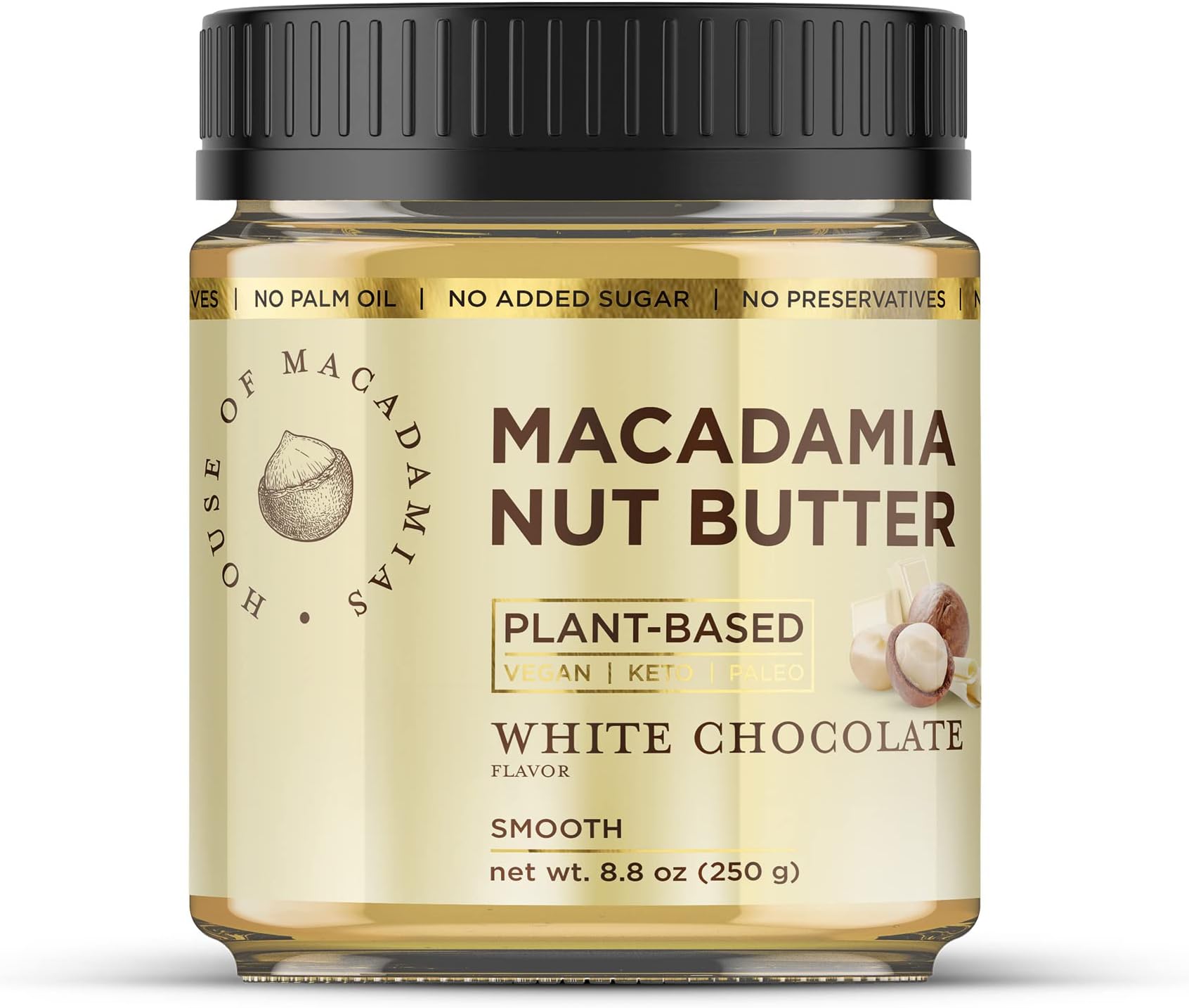 Amazon.com : Macadamia Nut Butter, White Chocolate - 1 x 8.8oz - No ...