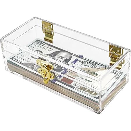 Amazon.com: Transparent Acrylic Lockable Cash Box, Clear Piggy Bank ...